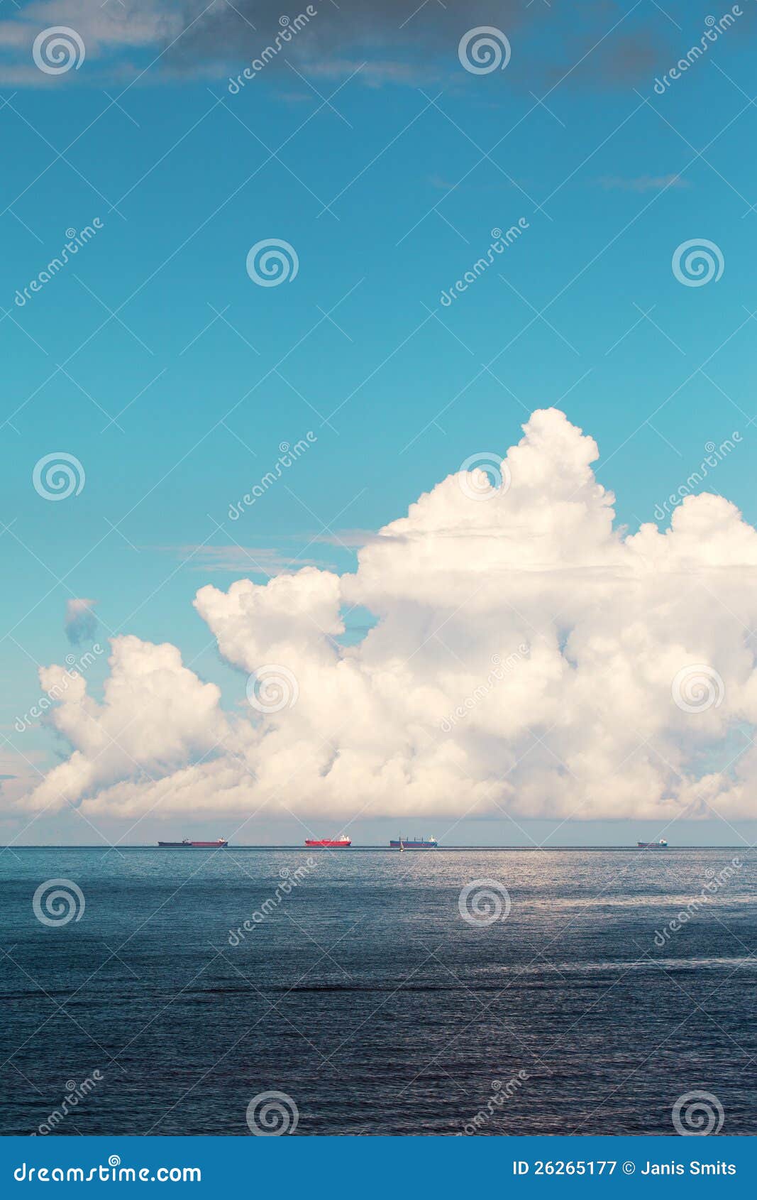 Cloud and ships. stock image. Image of water, atmosphere - 26265177