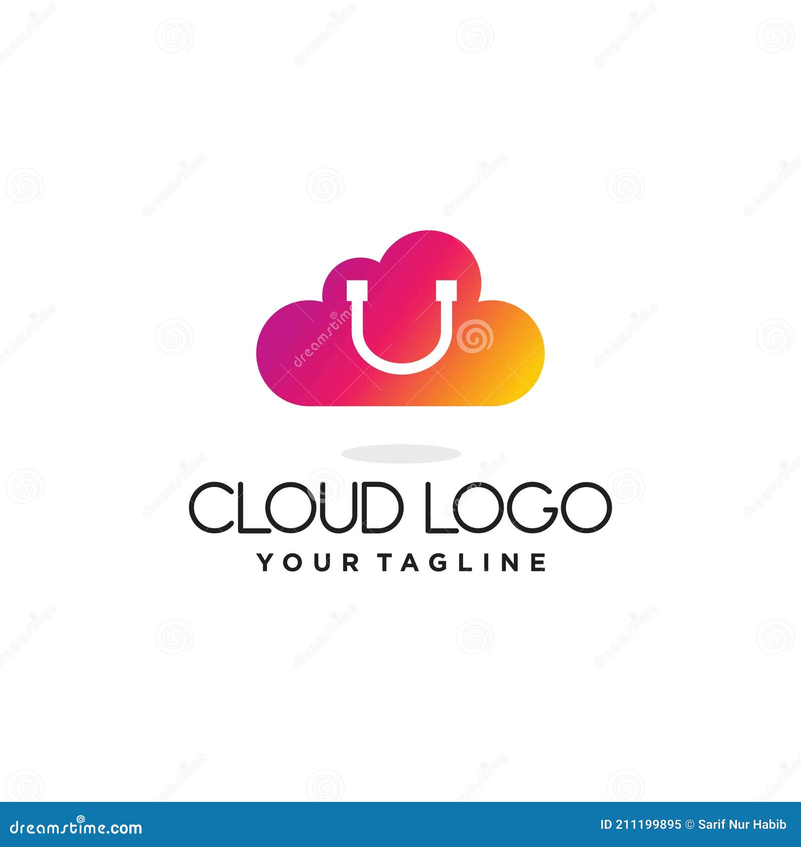 Cloud Shop Logo Design Template Stock Vector - Illustration of computer ...