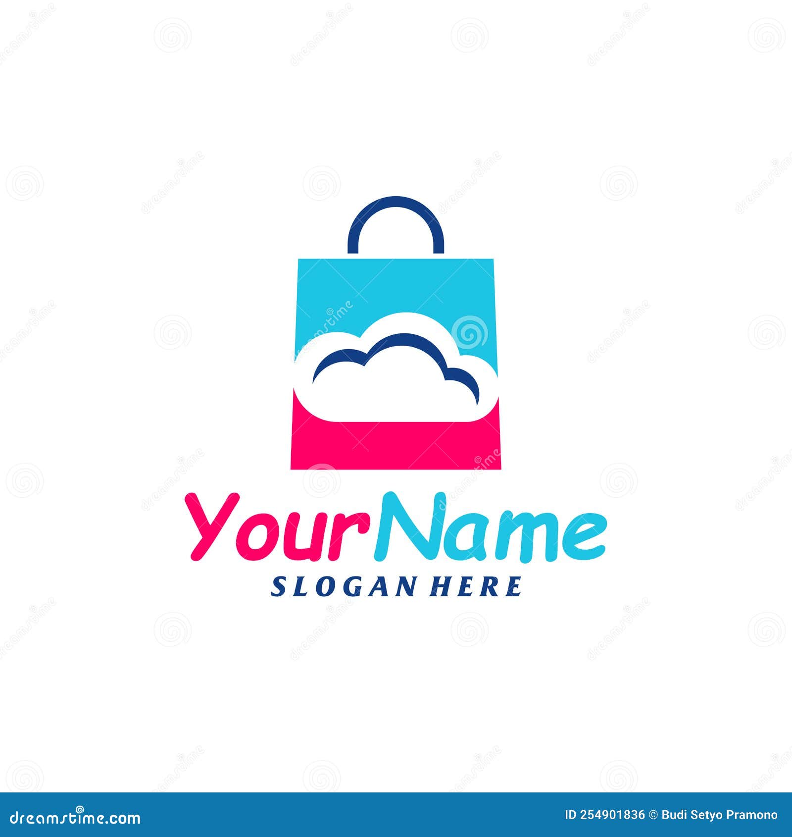 Cloud Shop Logo Design Template. Shop Logo Concept Vector Stock ...