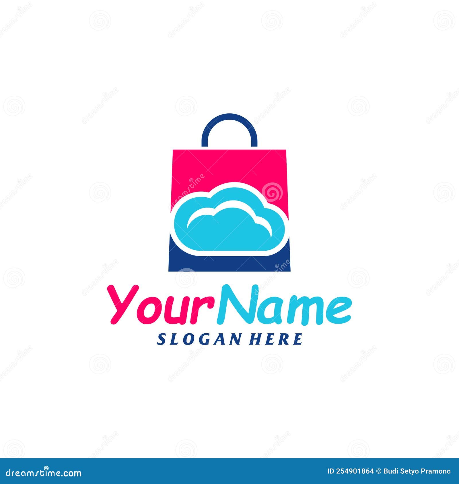 Cloud Shop Logo Design Template. Shop Logo Concept Vector Stock ...