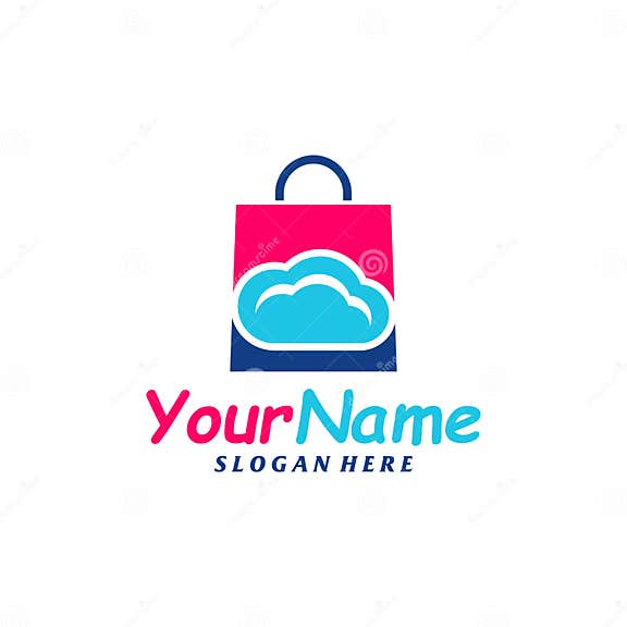 Cloud Shop Logo Design Template. Shop Logo Concept Vector Stock ...