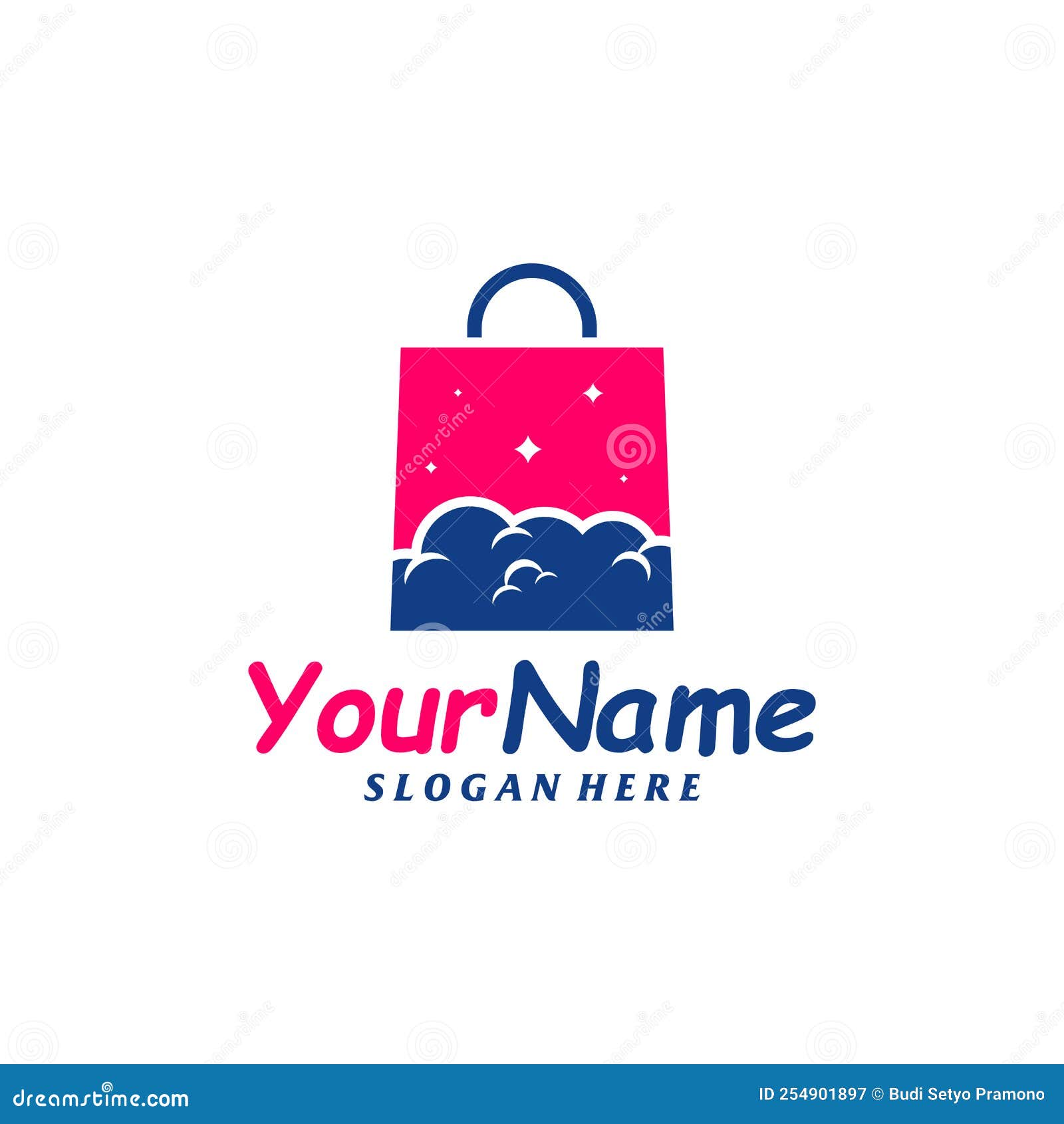 Cloud Shop Logo Design Template. Shop Logo Concept Vector Stock ...