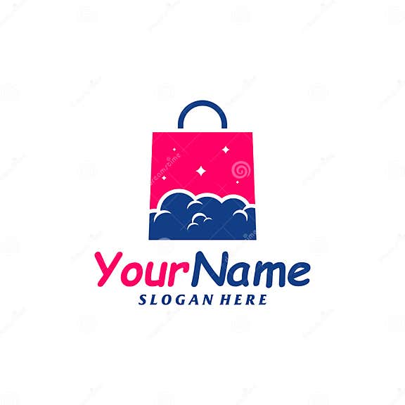 Cloud Shop Logo Design Template. Shop Logo Concept Vector Stock ...