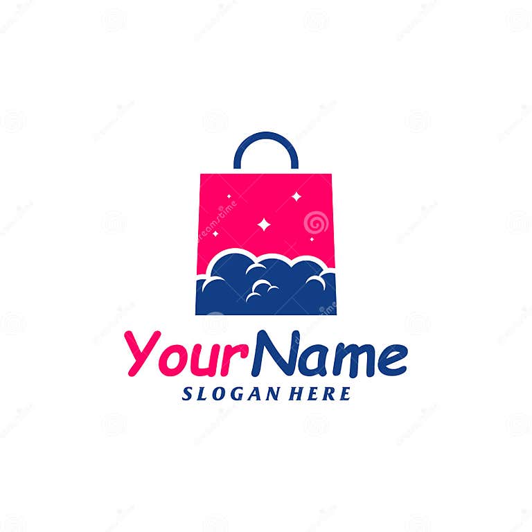 Cloud Shop Logo Design Template. Shop Logo Concept Vector Stock ...