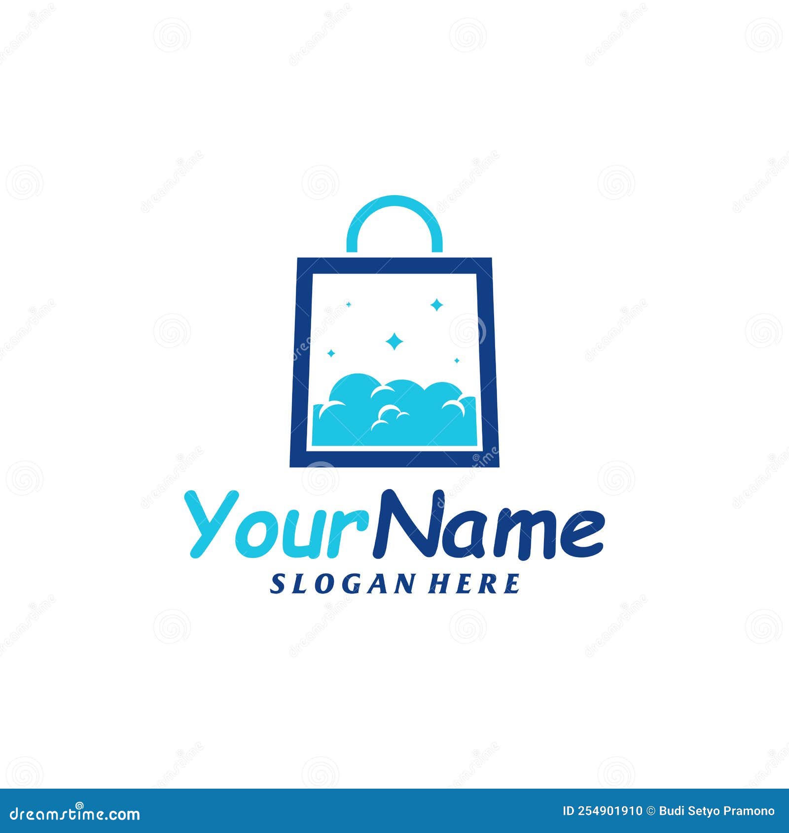 Cloud Shop Logo Design Template. Shop Logo Concept Vector Stock ...