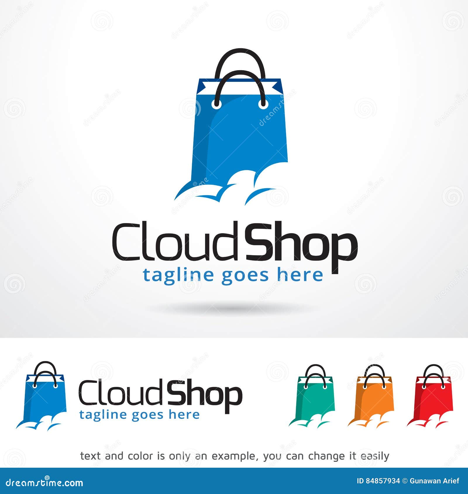 Cloud Shop Logo Template Design Vector Stock Vector - Illustration of ...
