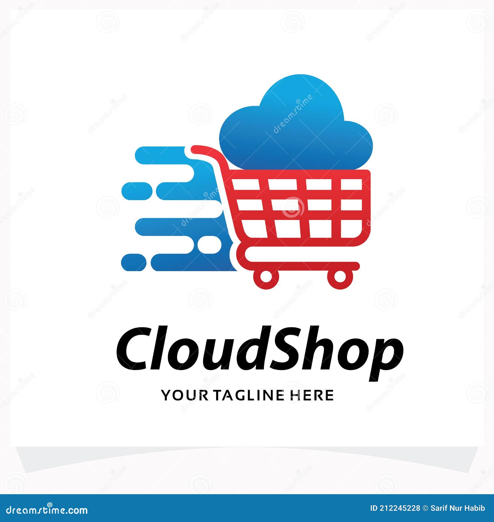 Cloud Shop Logo Template Design Template Stock Vector - Illustration of fast, creative: 212245228