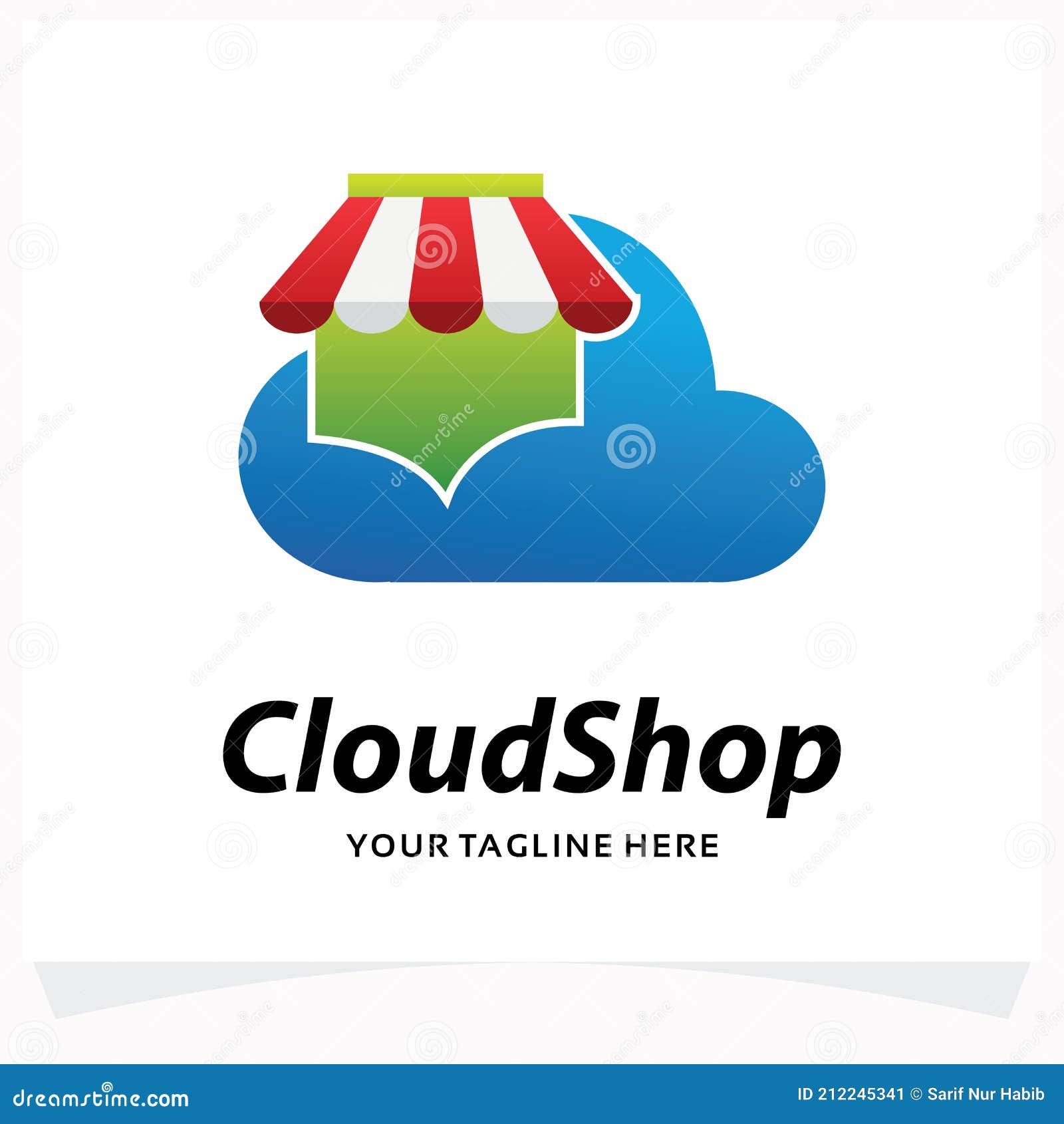 Cloud Shop Logo Template Design Template Stock Vector - Illustration of ...