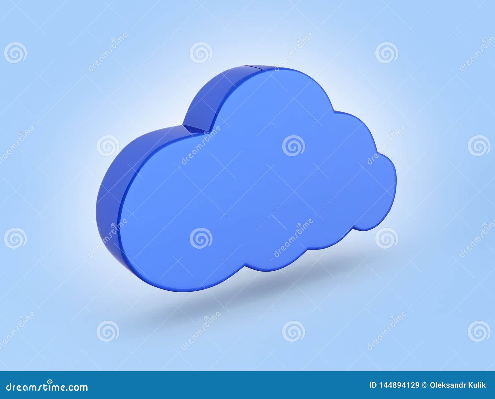 Cloud Sign Illustration in Blue on Blue Gradient Background 3d Stock ...
