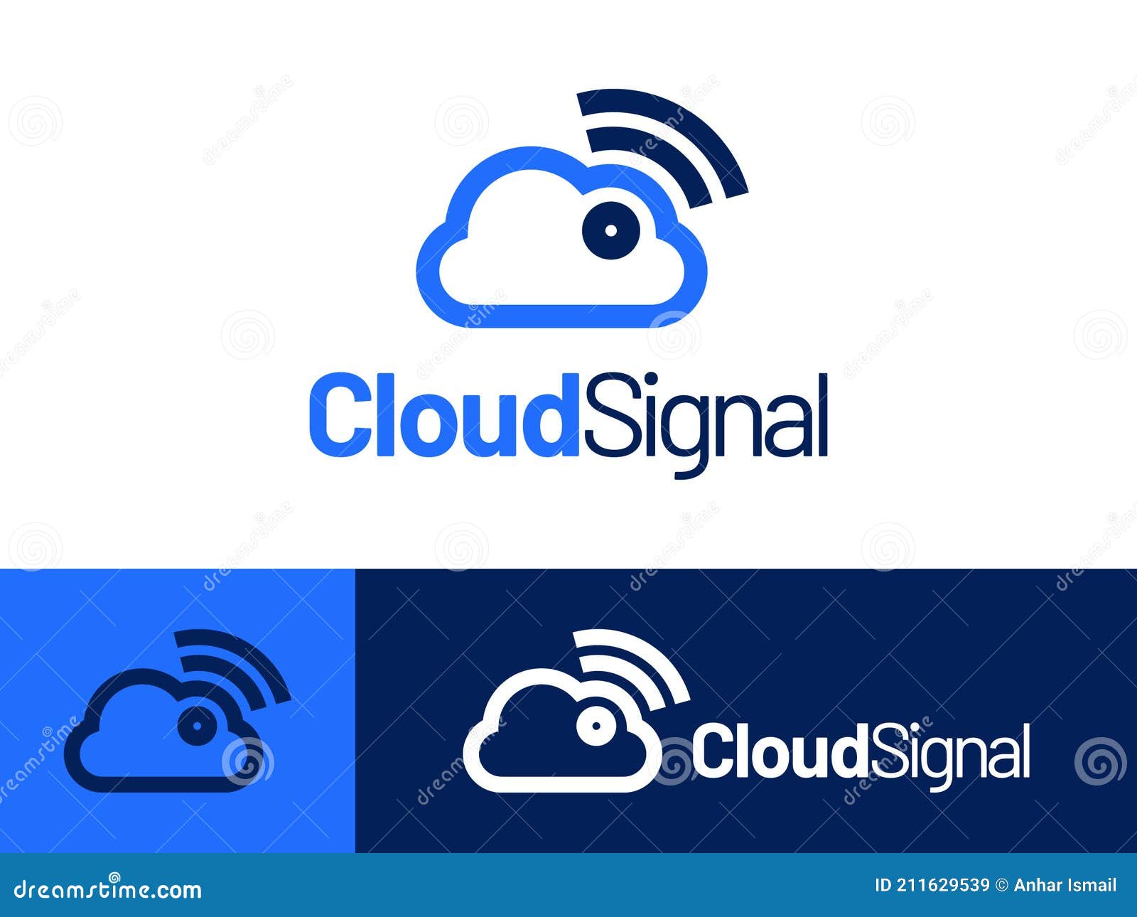 Cloud Signal Logo stock vector. Illustration of blue - 211629539