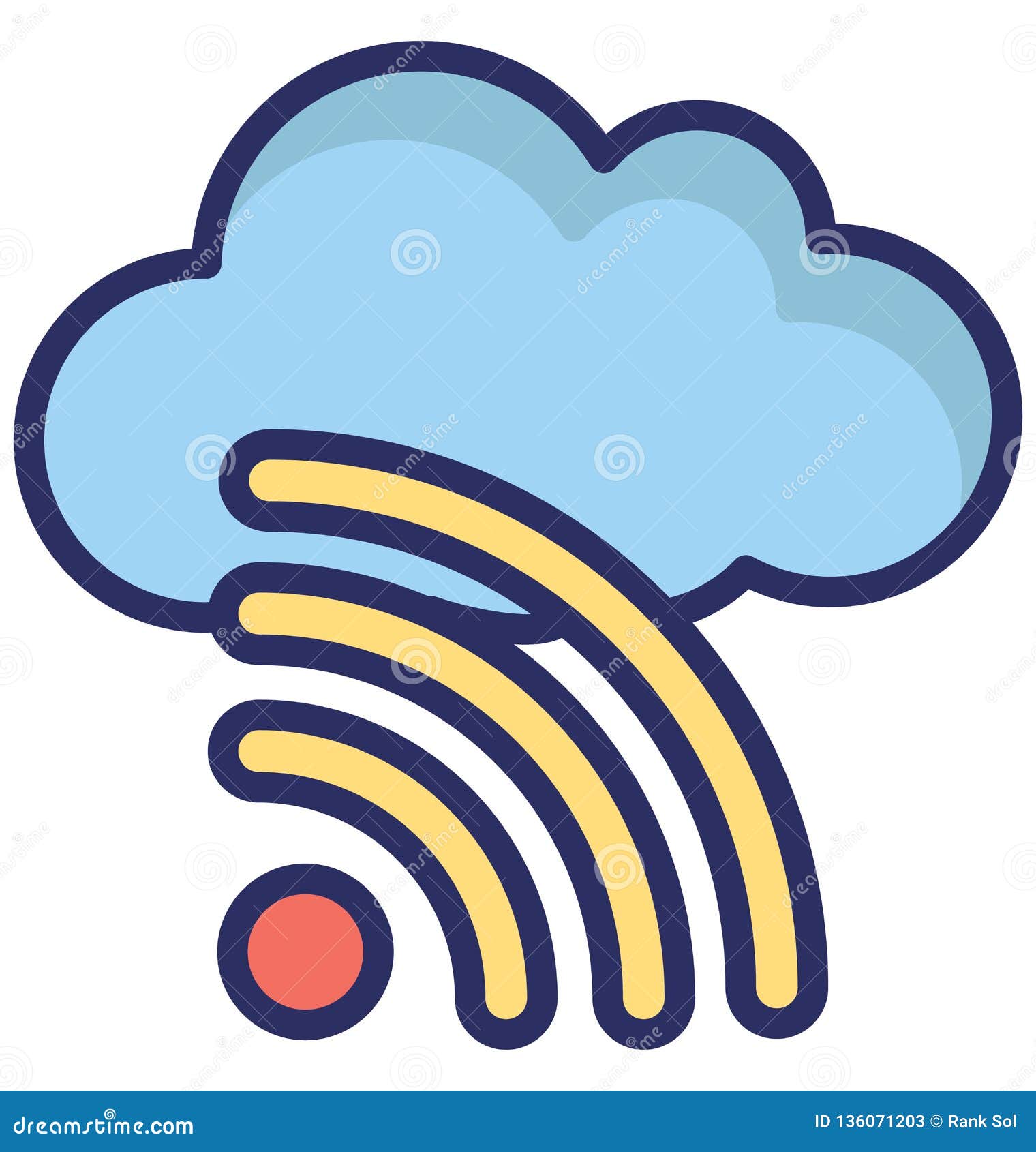 Cloud Signals Isolated Vector Icon that Can Easily Modify or Edit ...