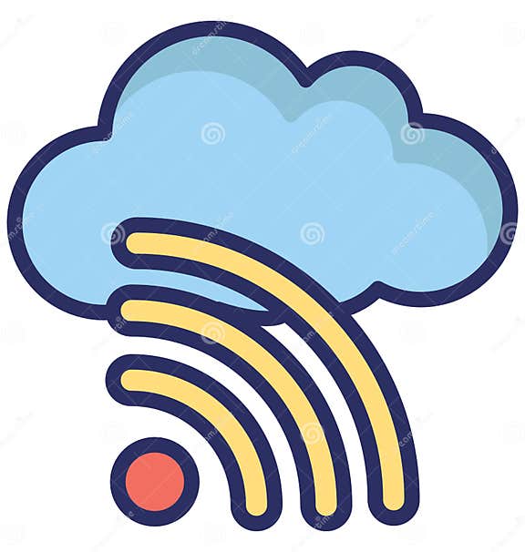 Cloud Signals Isolated Vector Icon that Can Easily Modify or Edit. Stock Vector - Illustration ...