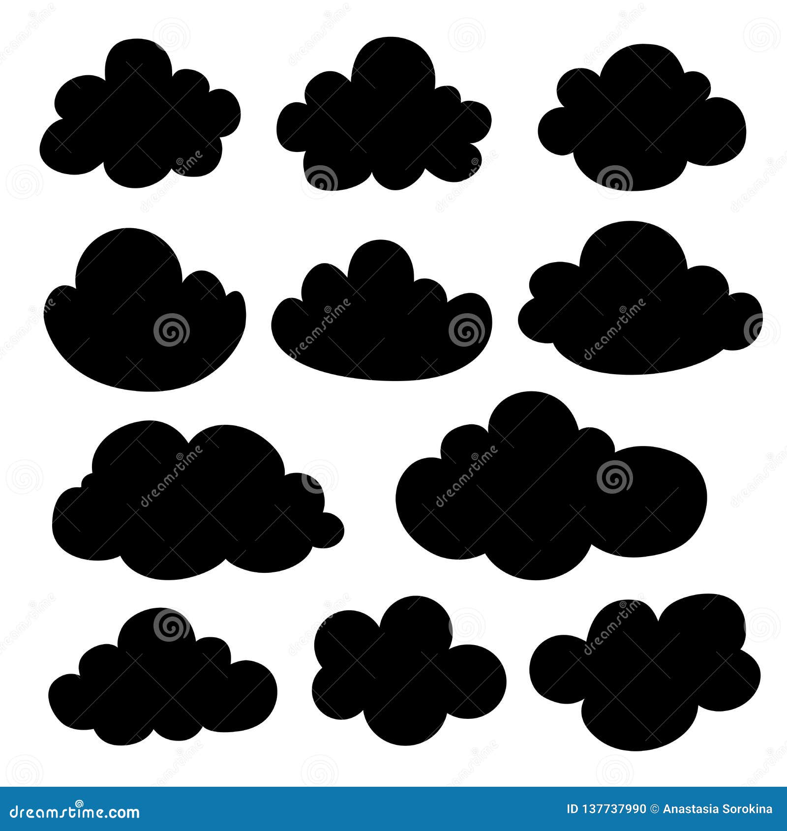 Cloud silhouette stock vector. Illustration of network - 137737990