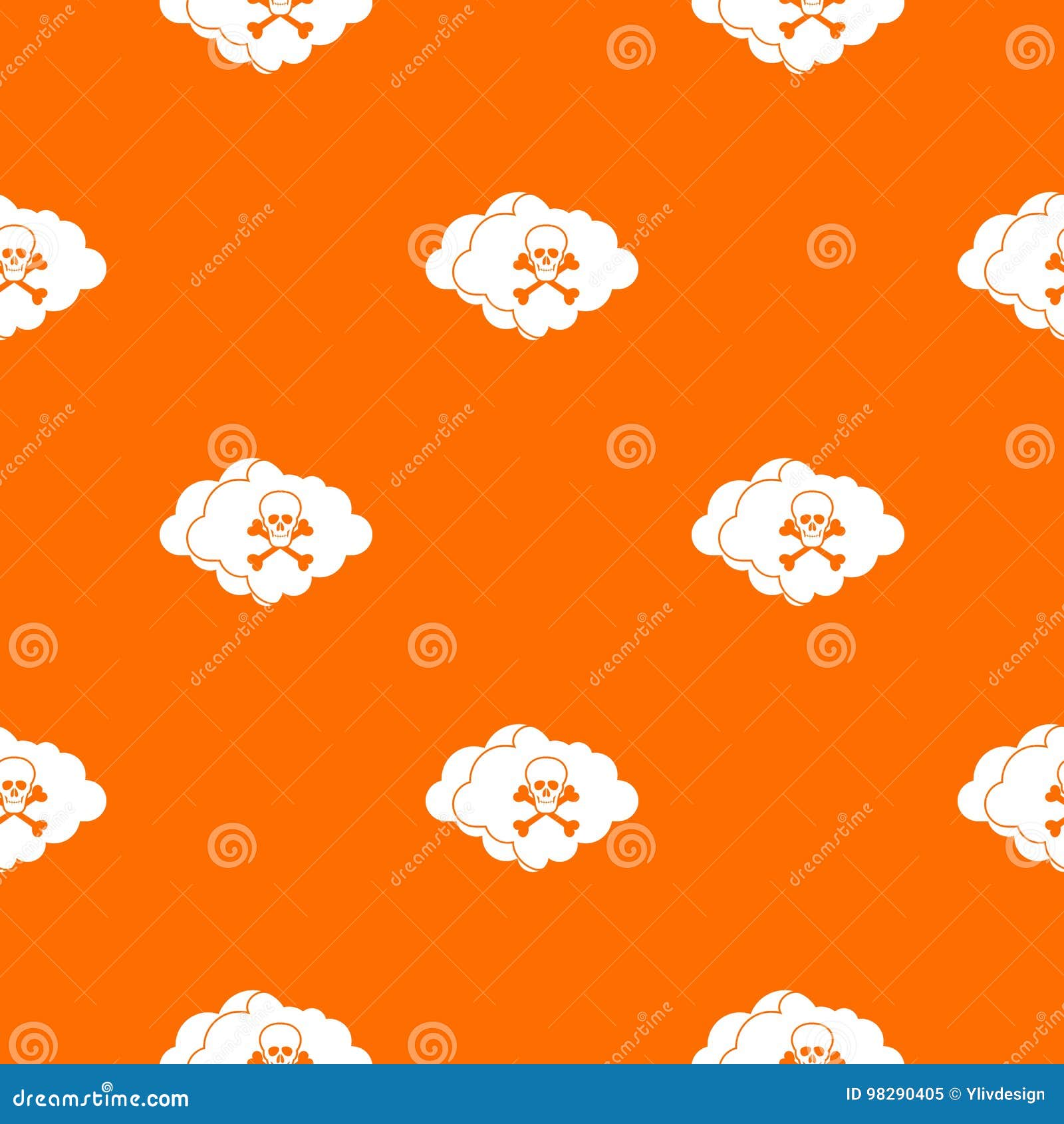 Cloud with Skull and Bones Pattern Seamless Stock Vector - Illustration ...