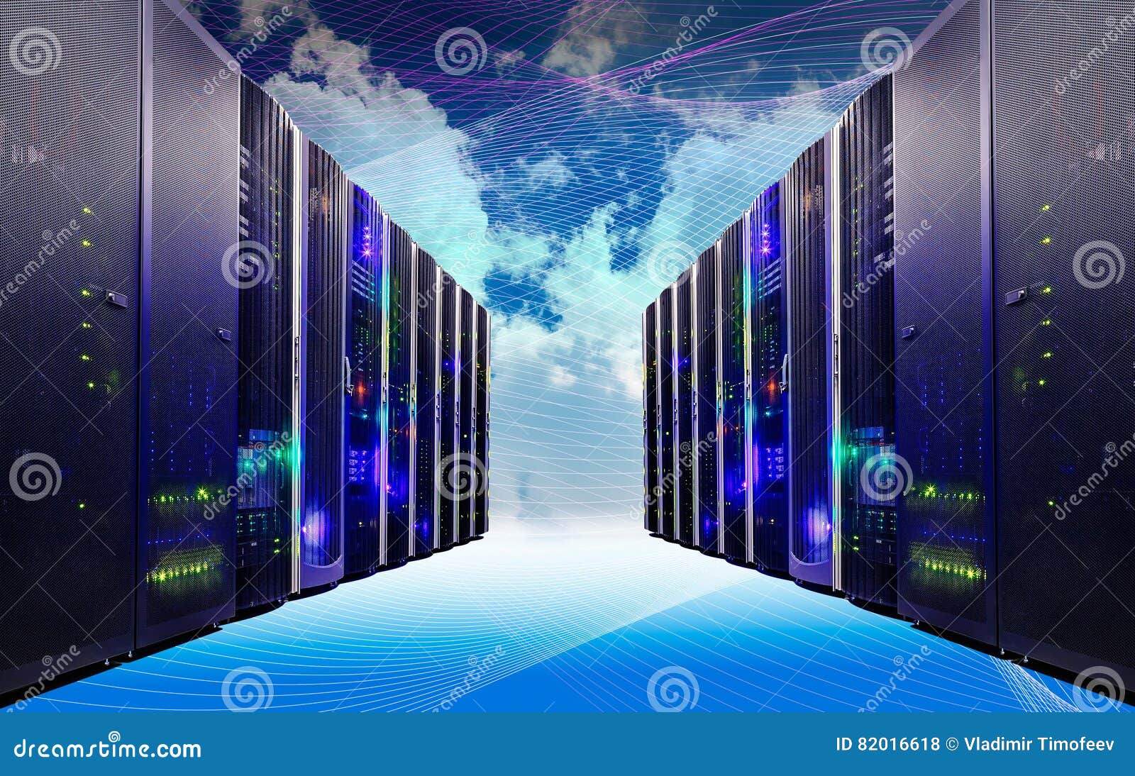 Cloud and Sky Overlay with Servers Computing Technology in Datacenter ...