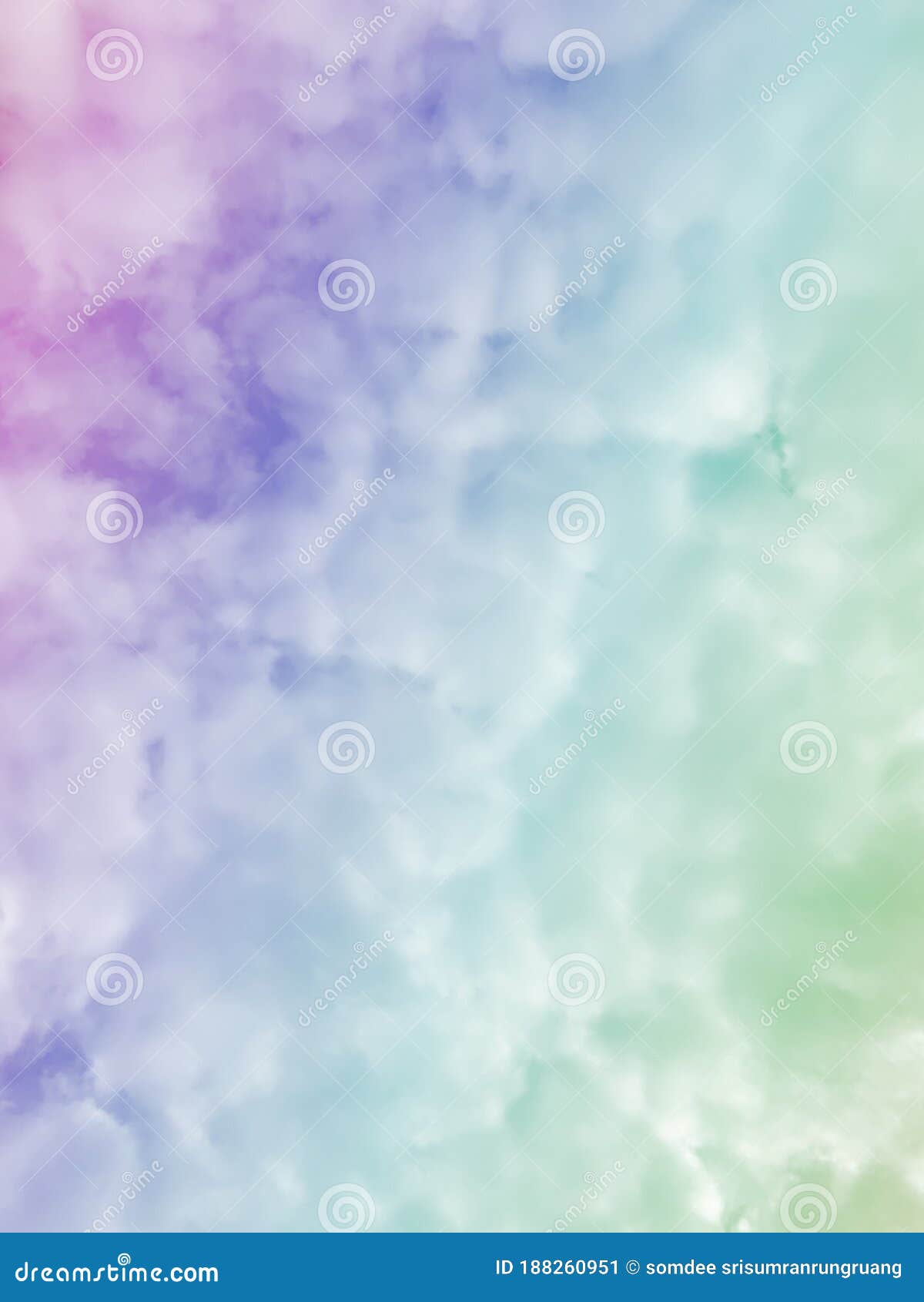 Cloud and Sky with a Pastel Rainbow Colored Background. Stock Image ...