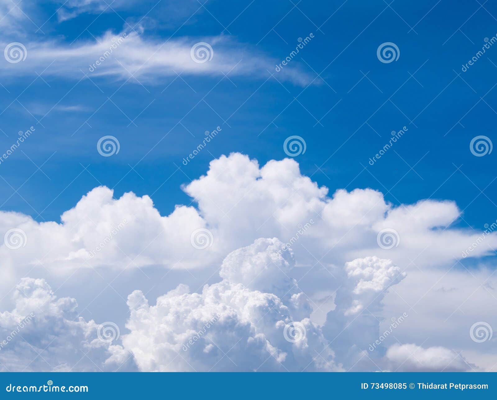 Cloud and Sky. Perspective Unique Beautiful White Cloud in Blue Sky ...