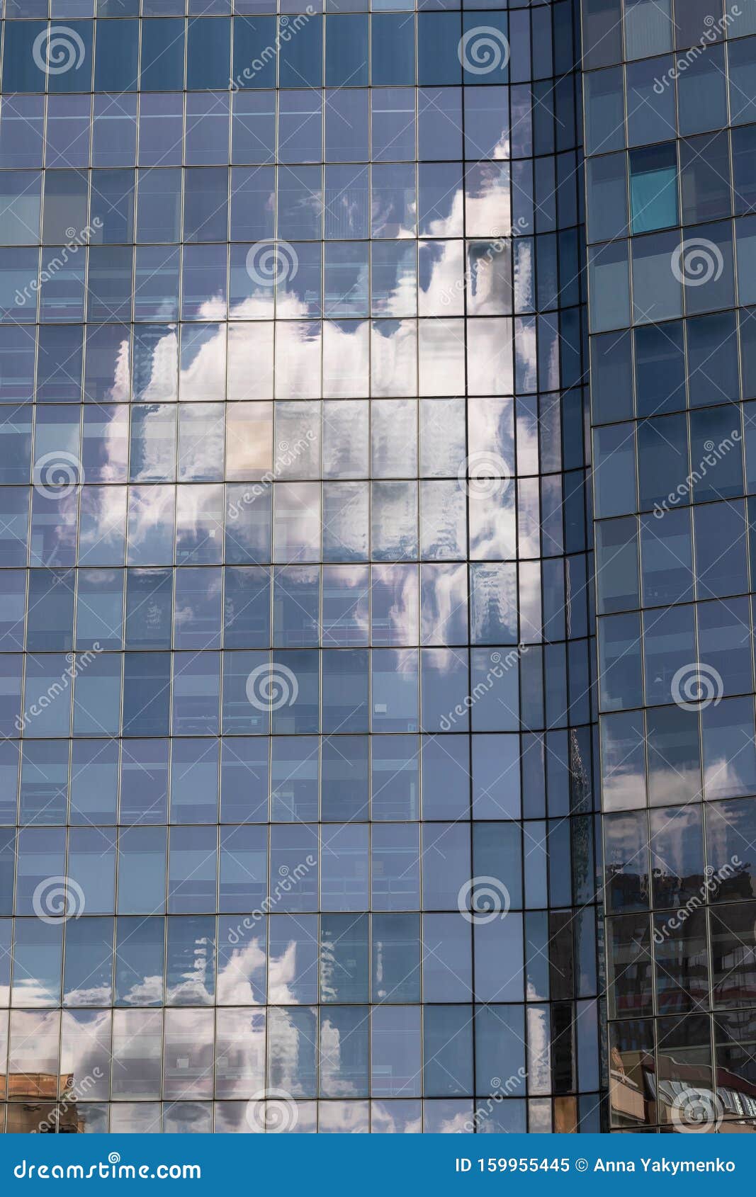Cloud and Sky Reflection Background on the Facade and Windows of Modern ...