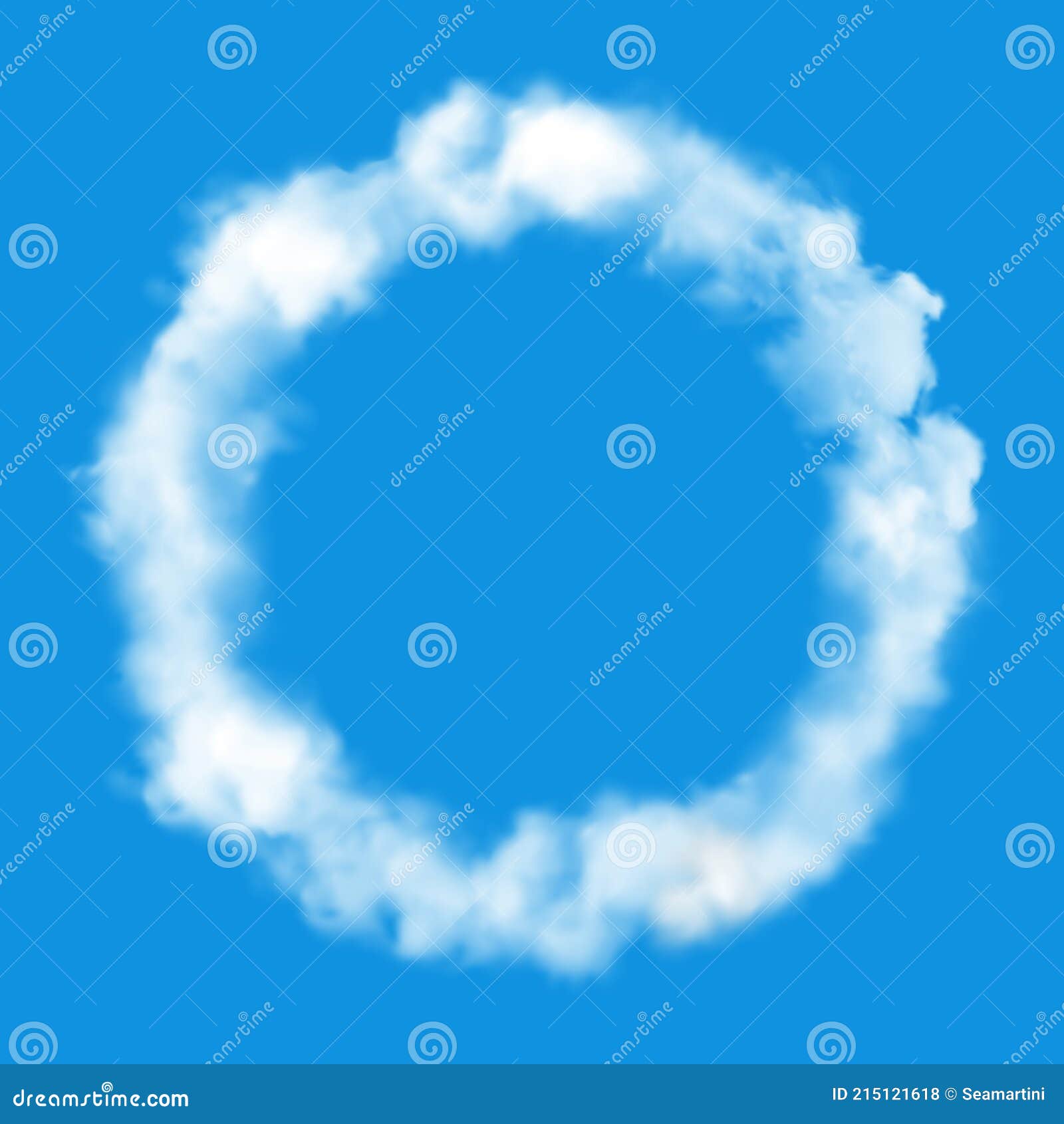 Cloud in Sky, Round Circle Fluffy Cloudy Air Frame Stock Vector ...