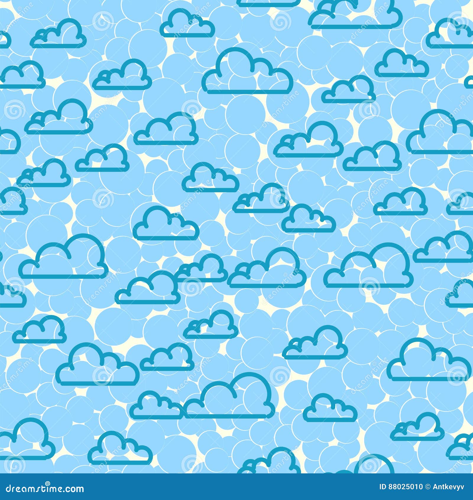 Cloud Sky Seamless Pattern. Cartoon Weather Background Stock Vector ...