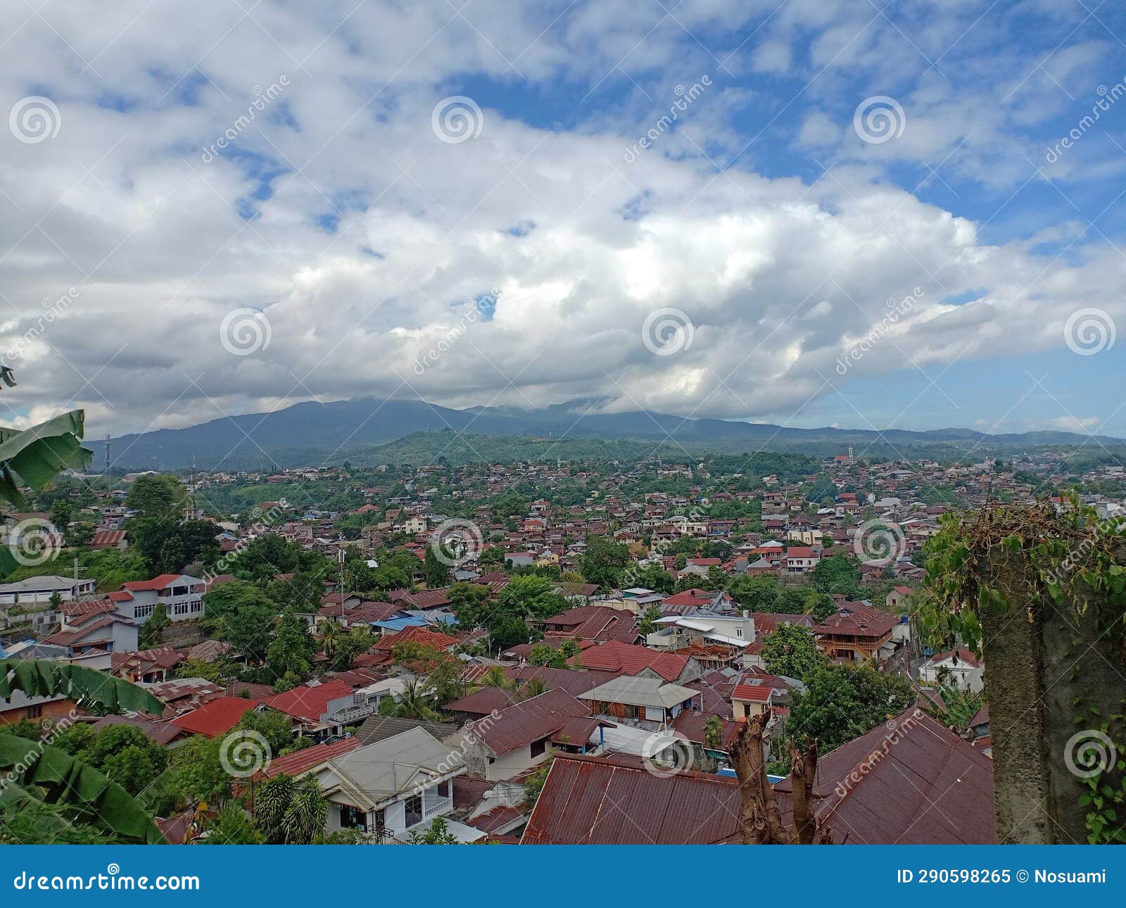 The Cloud and Sky Shade the City Stock Image - Image of suburb, tree ...