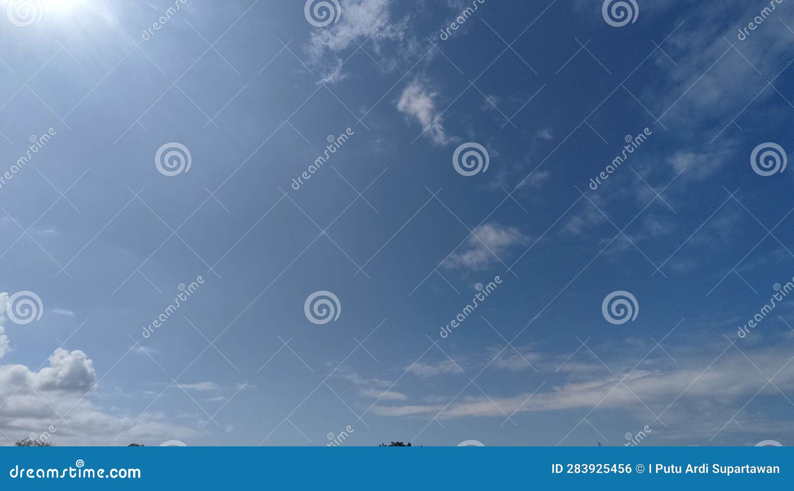 Blue Wind Turbine And Lantern In Side View Of The Park. Stock ...