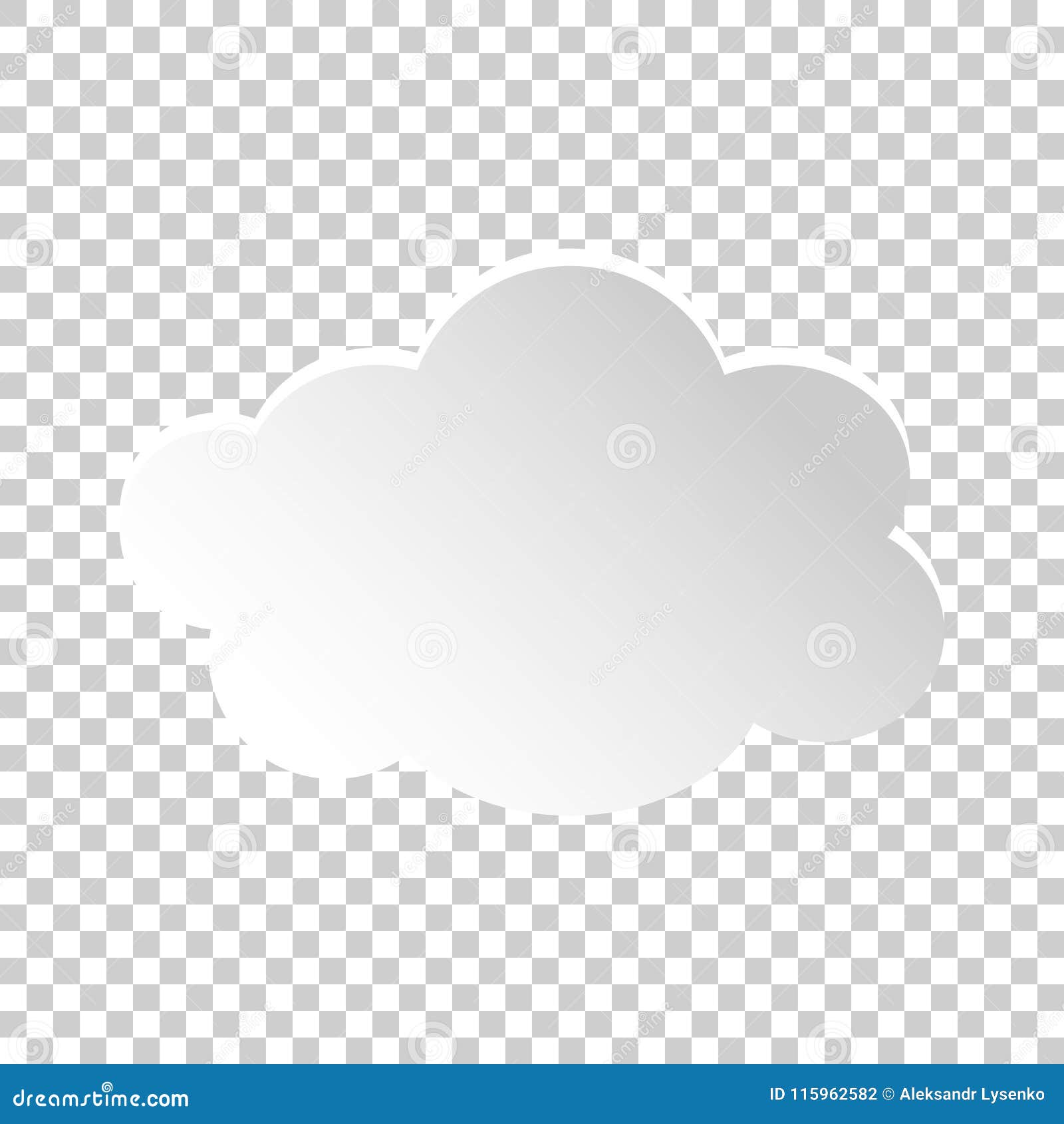 Cloud Sky Vector Icon. Clouds with Shadow Flat Vector Illustration ...