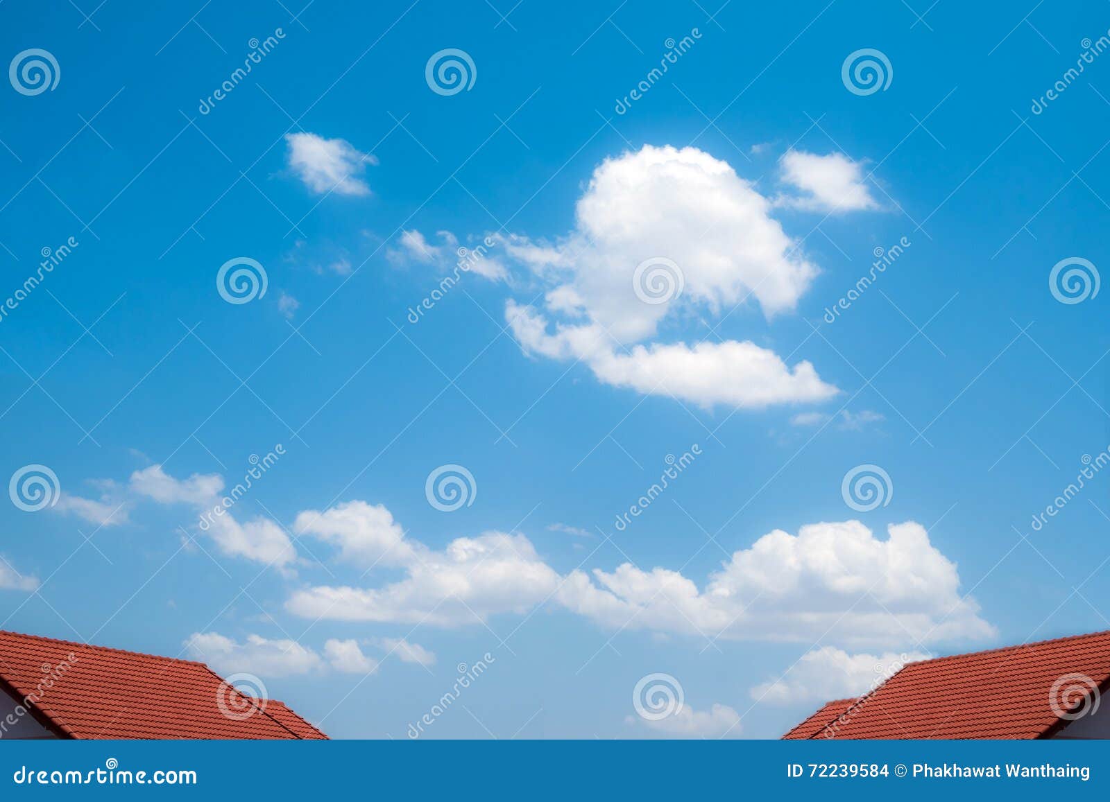 Cloud and Skywith Rooftop House Stock Photo - Image of rooftop, white ...