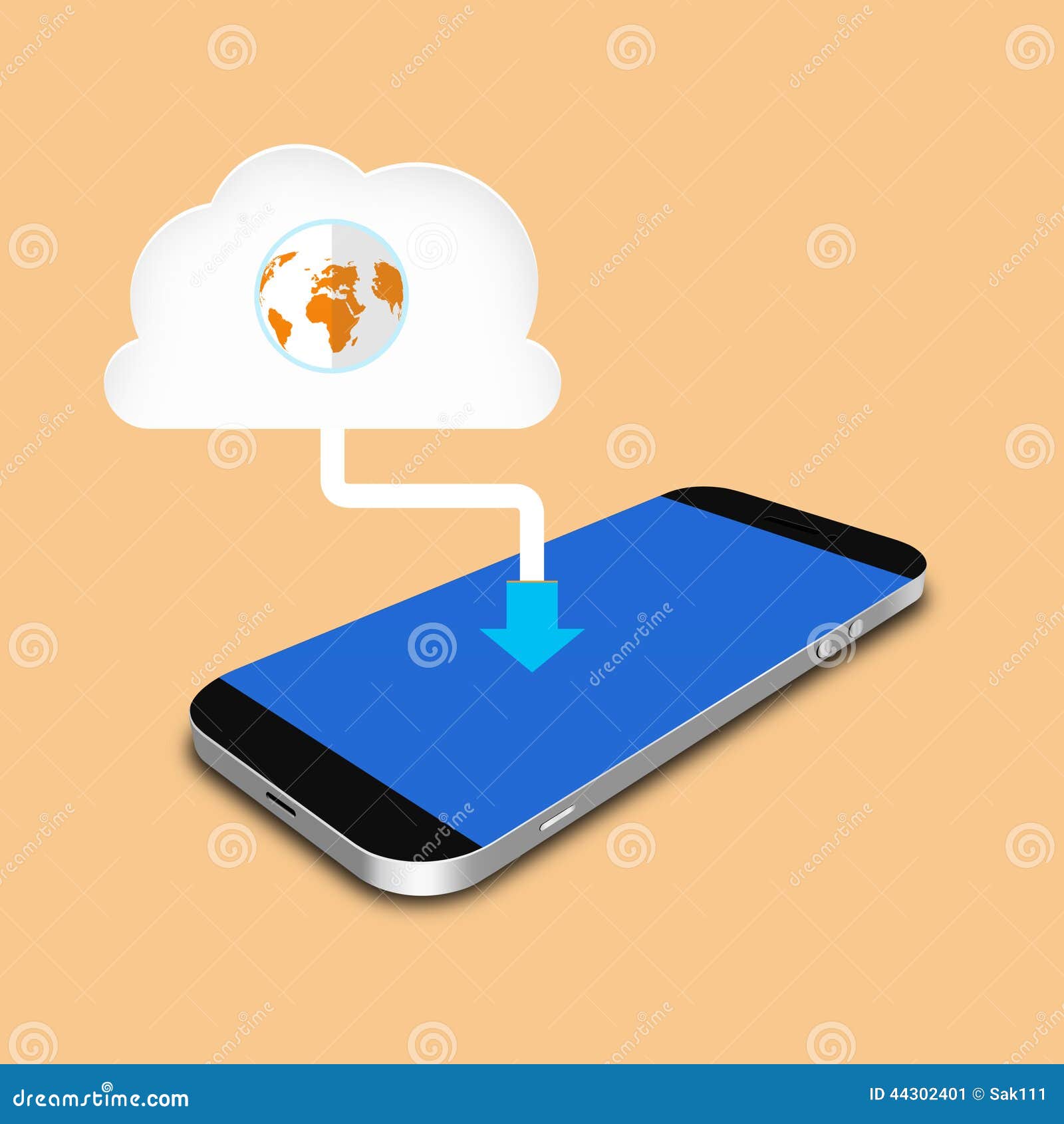 Cloud and Smartphone ,cell Phone Illustration Stock Illustration ...