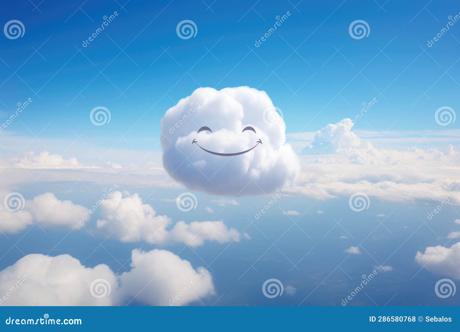 Cloud with a Smile Face in the Sky Stock Photo - Image of laughing ...