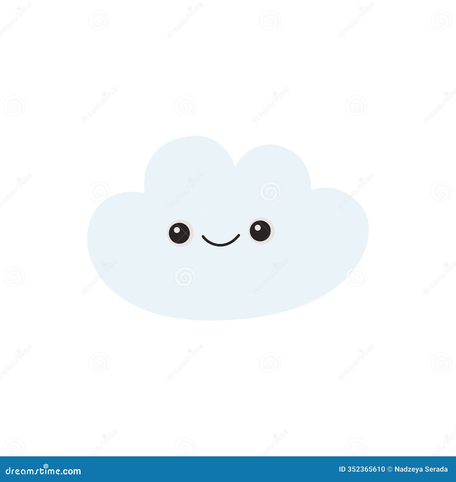 Cloud with Smiling Face. Vector Illustration Stock Vector ...