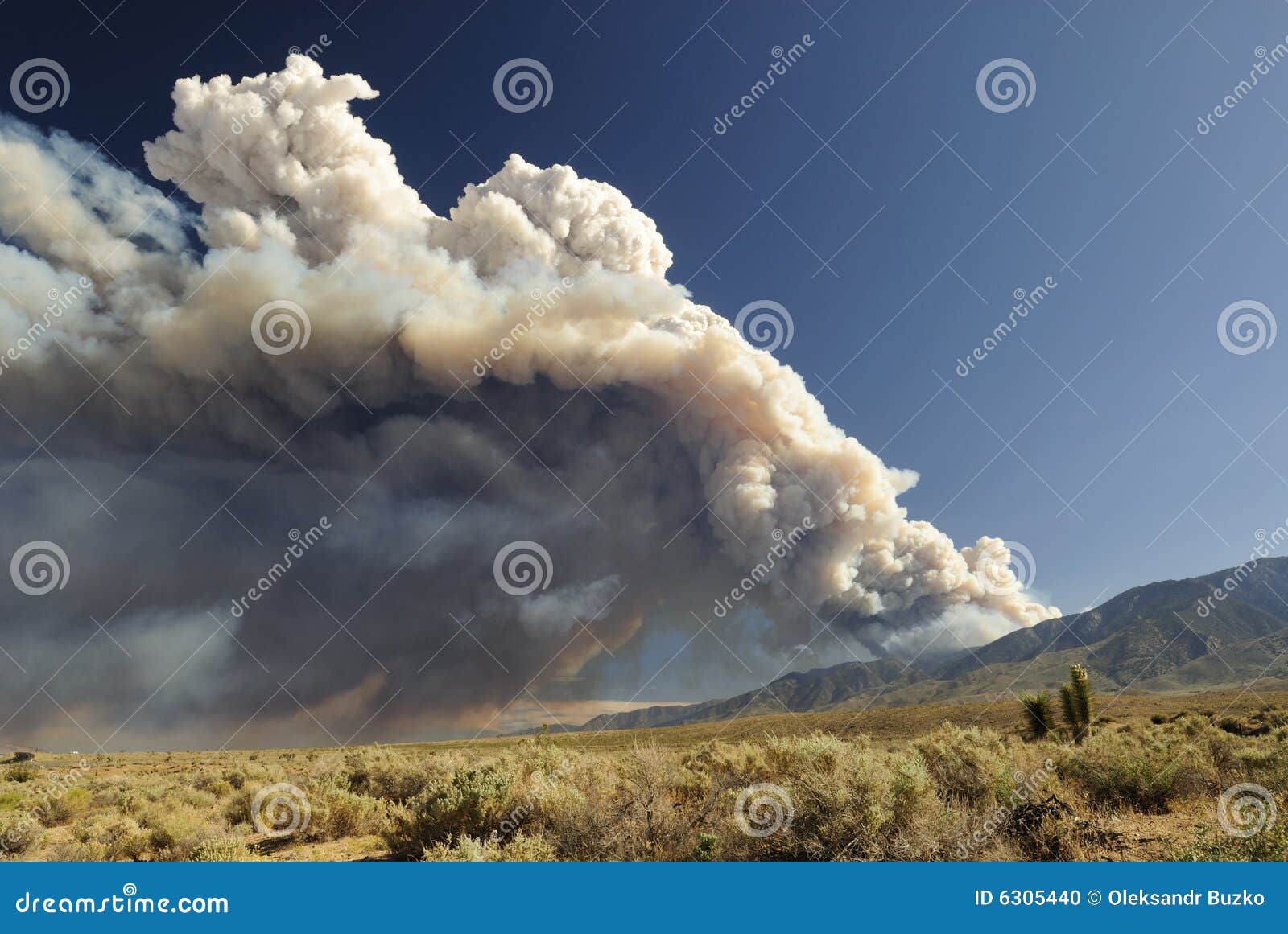 Cloud of Smoke from a California Wildfire Stock Photo - Image of ...
