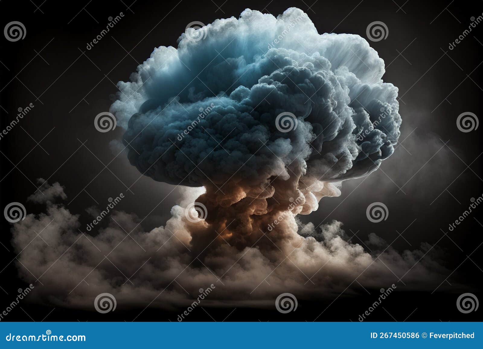 Cloud of Smoke Explosion Blowing Up - Generative AI Stock Photo - Image ...
