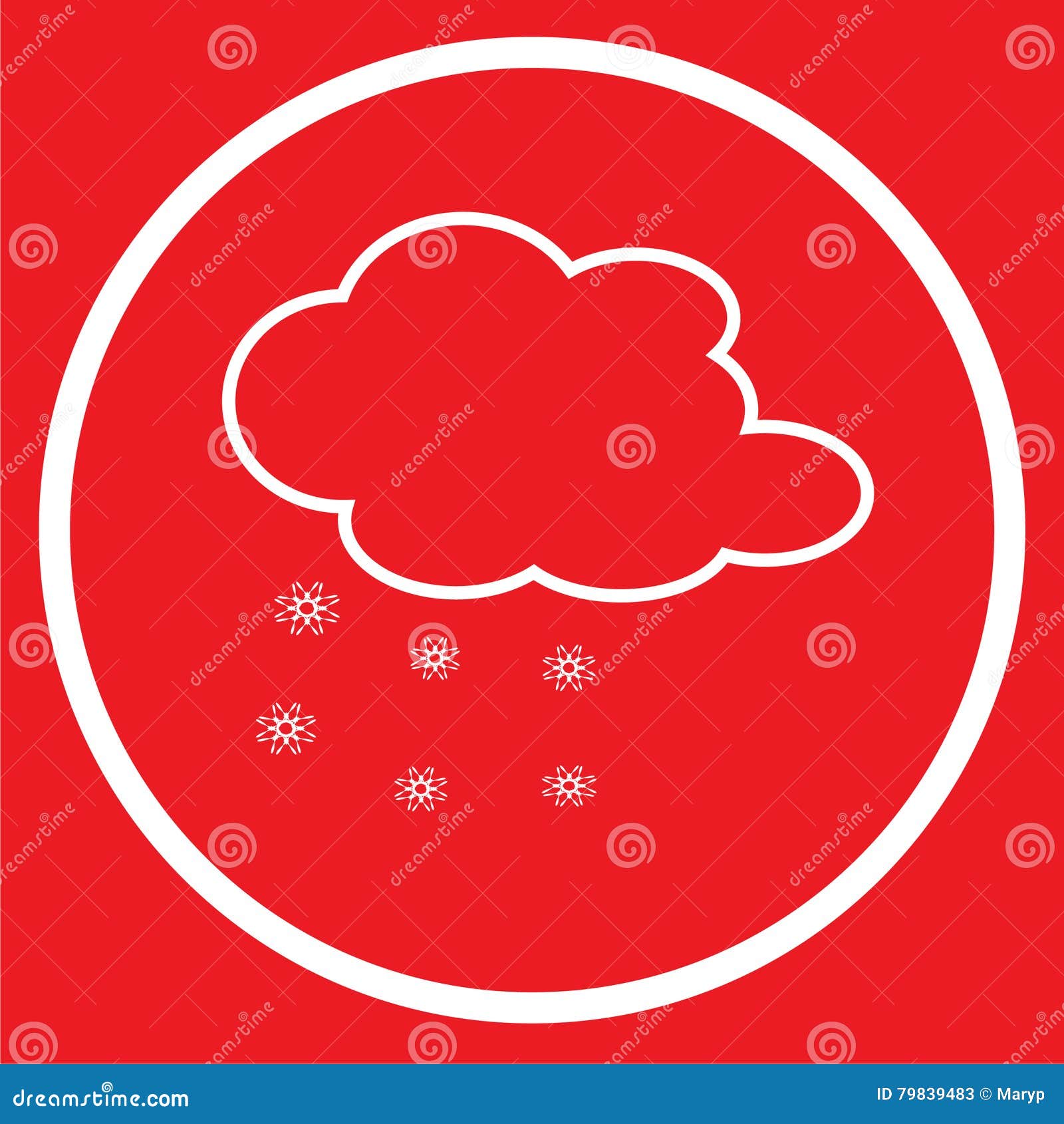 Cloud snow Icon stock vector. Illustration of season - 79839483