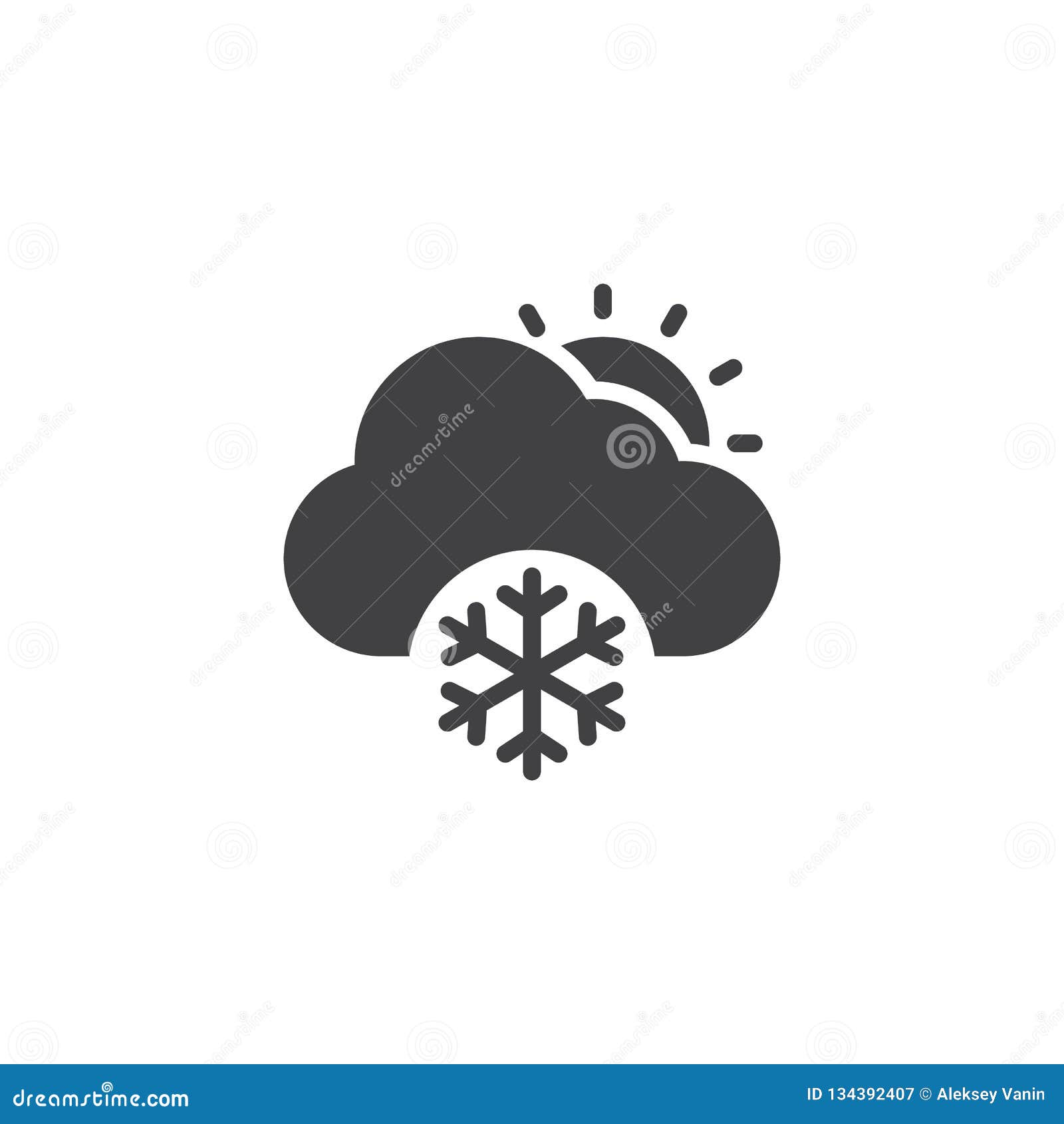 Cloud with Snow and Sun Vector Icon Stock Vector - Illustration of icon ...