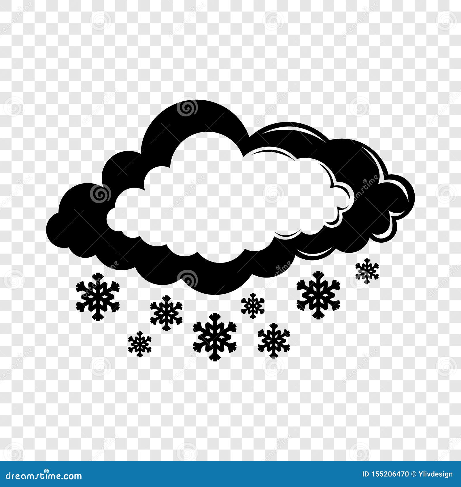 Cloud Snowflake Icon, Simple Black Style Stock Vector - Illustration of ...