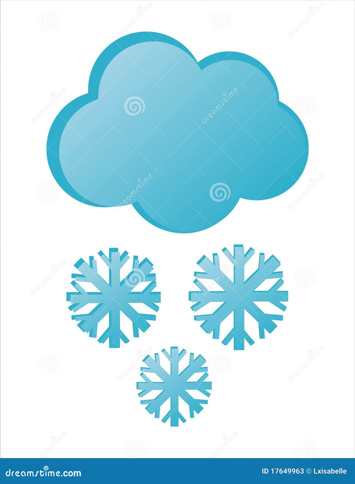 Cloud with snowflakes stock vector. Illustration of isolated - 17649963