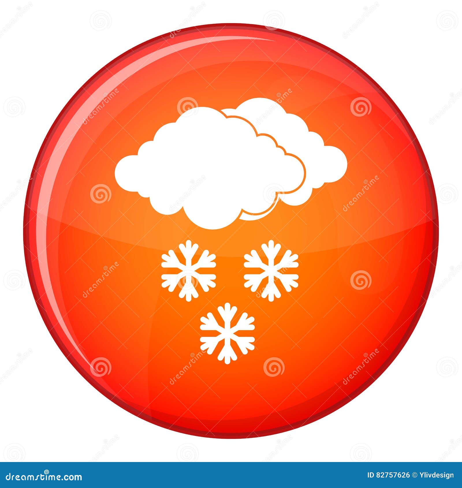 Cloud and Snowflakes Icon, Flat Style Stock Vector - Illustration of ...
