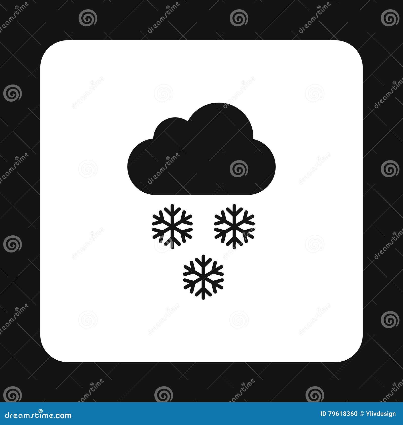 Cloud and Snowflakes Icon, Simple Style Stock Vector - Illustration of ...