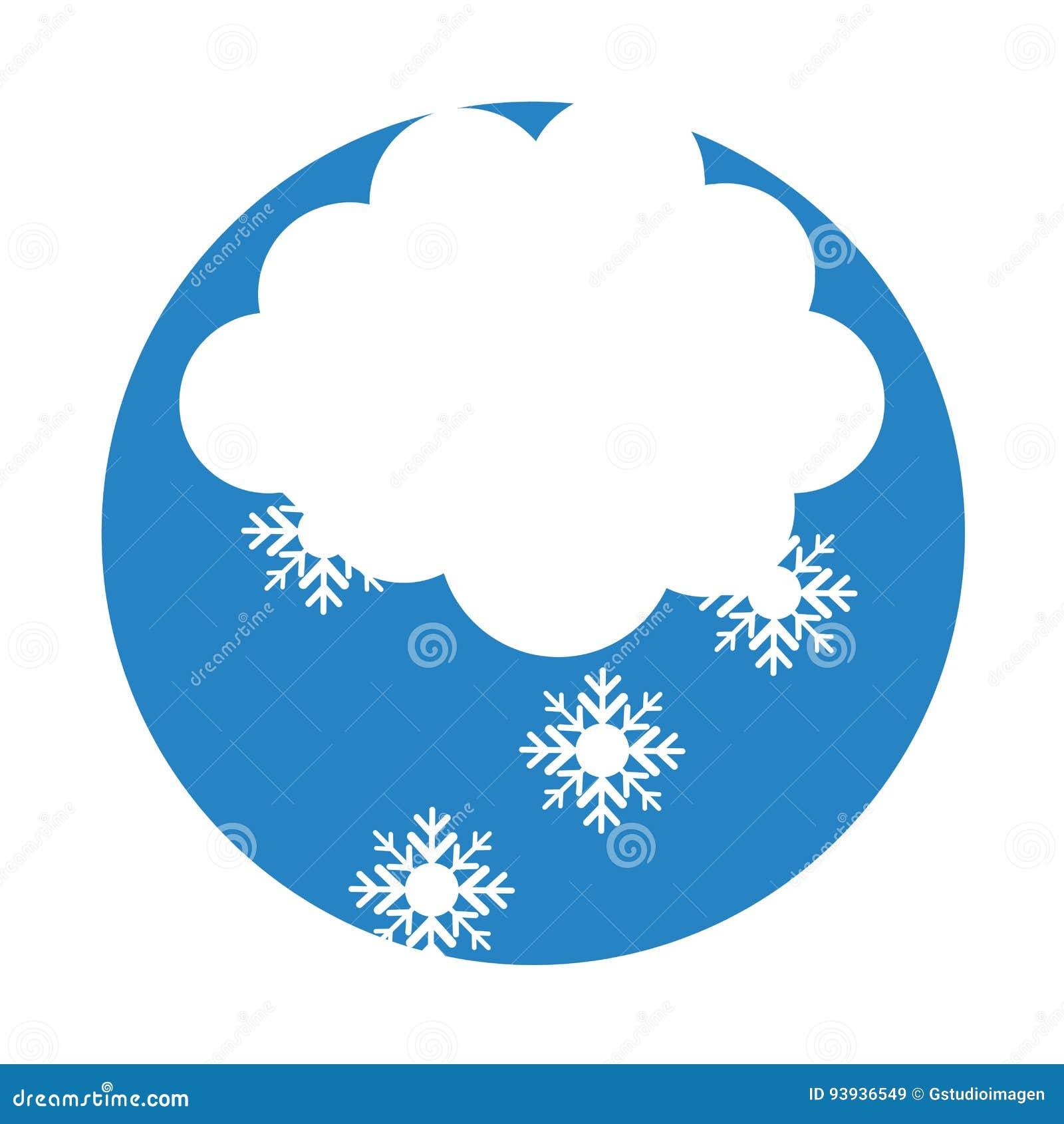 Cloud with snowflakes icon stock vector. Illustration of storm - 93936549