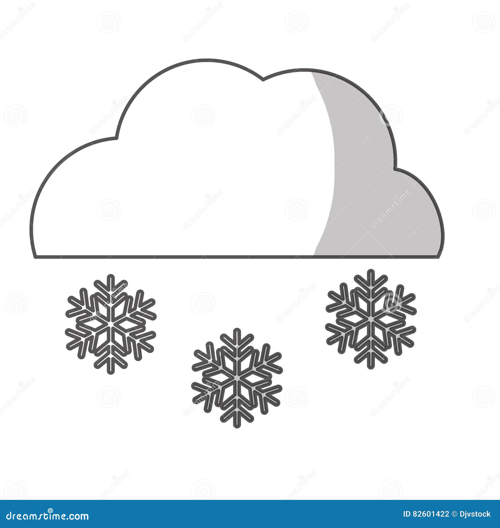 Cloud and snowflakes icon stock illustration. Illustration of clear ...