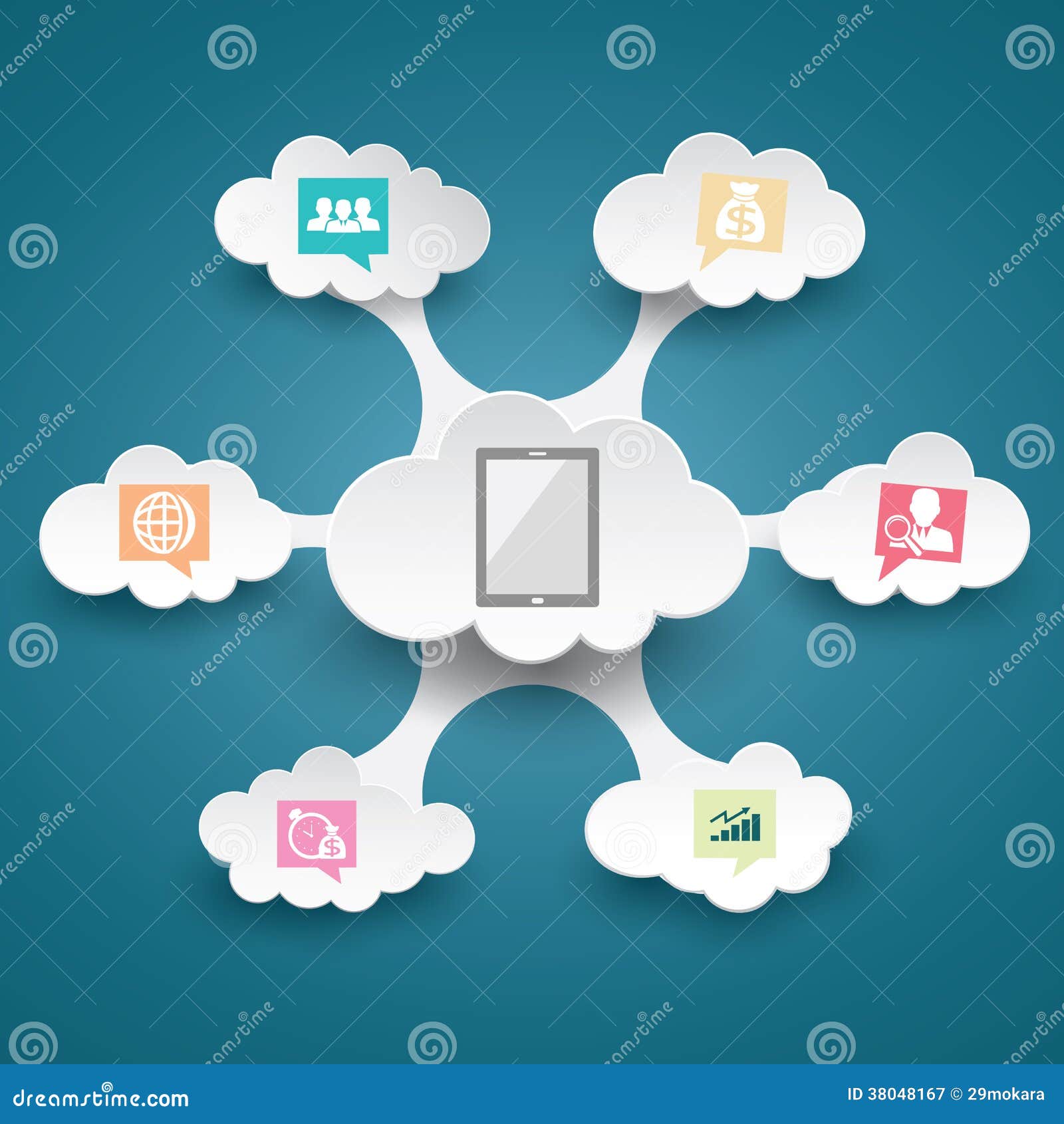 Cloud Social Computing Abstract Background Concept Stock Vector ...
