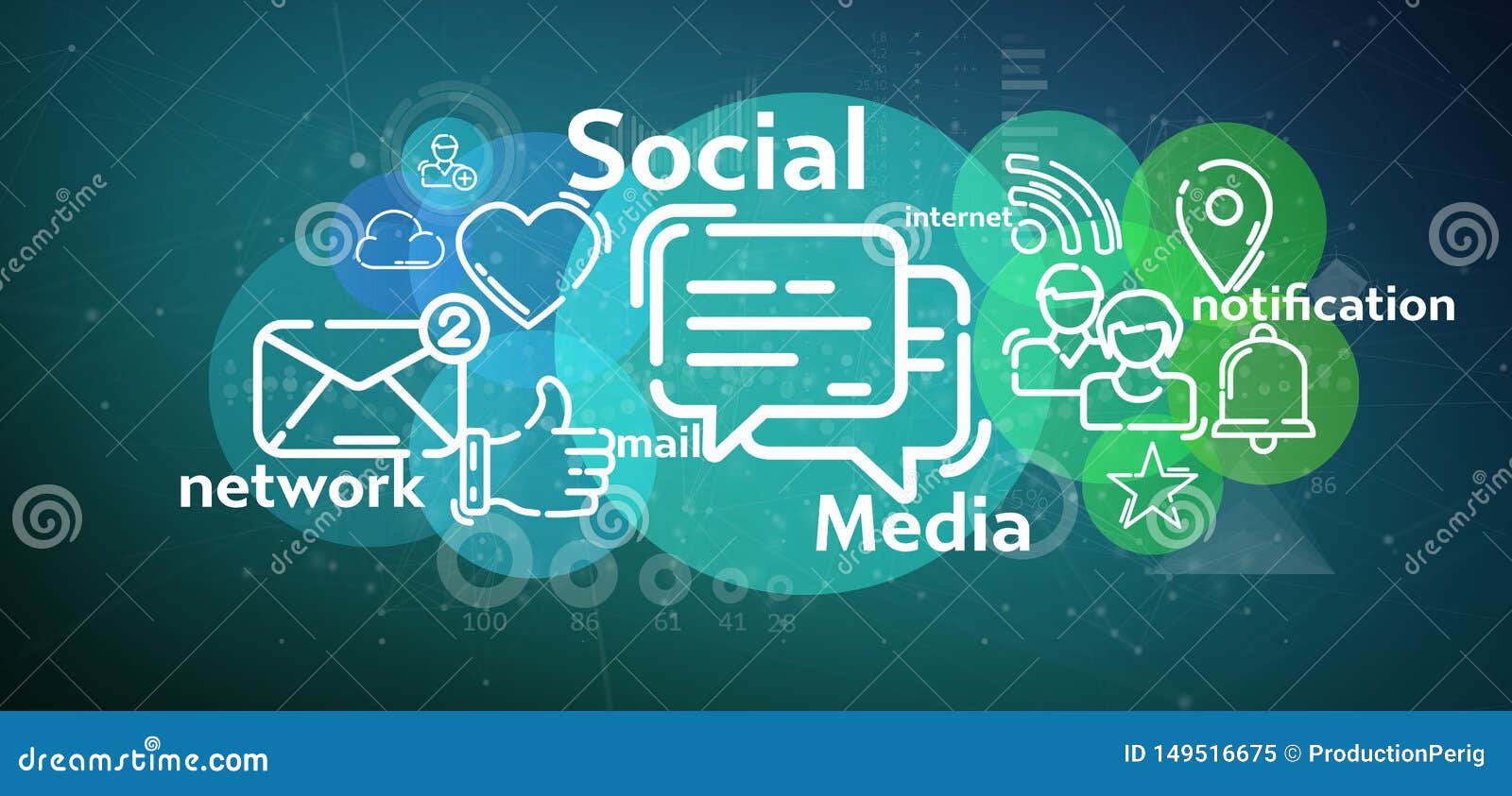 Cloud of Social Media Network Icon Stock Illustration - Illustration of ...