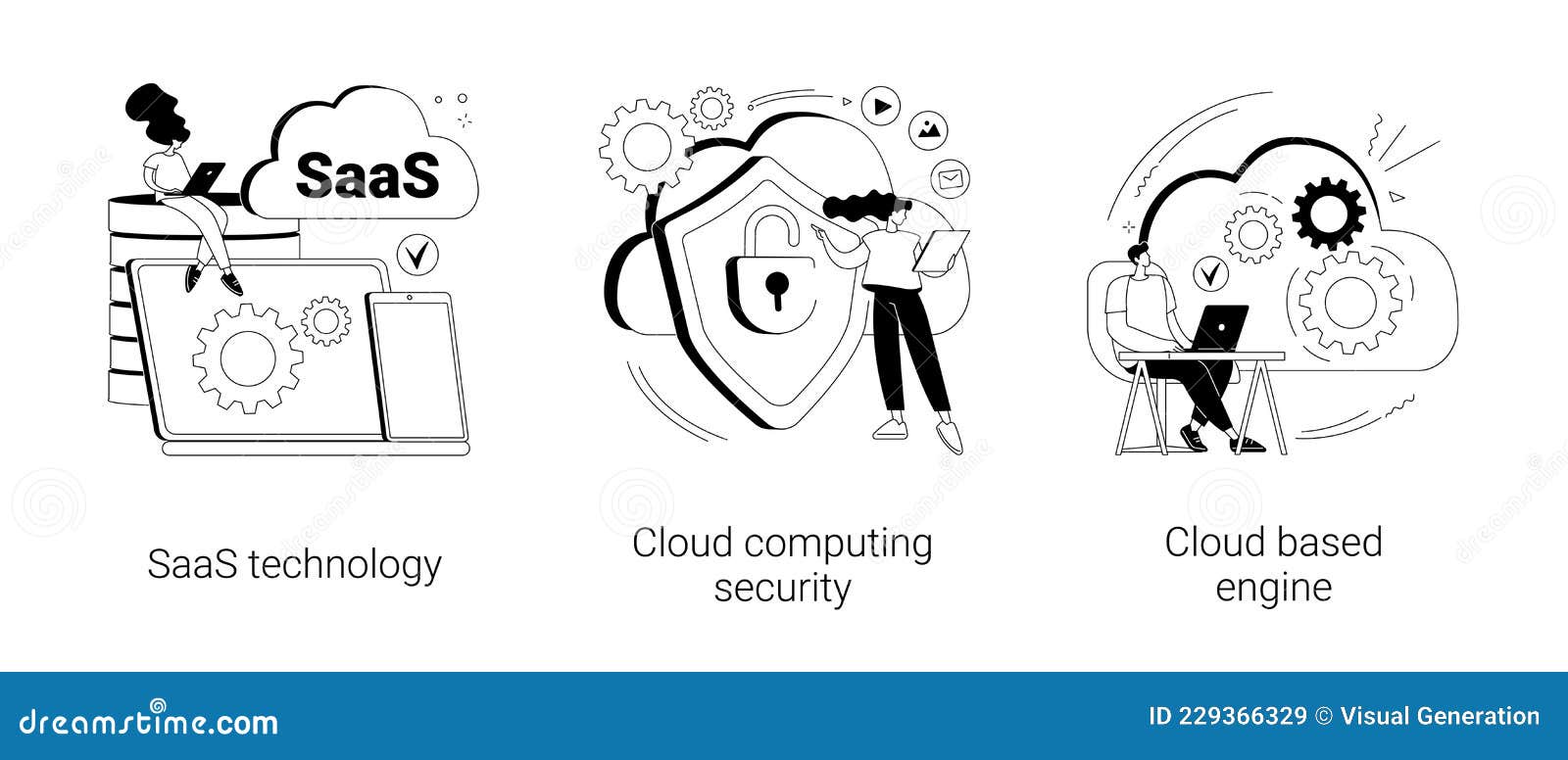 Cloud Software Abstract Concept Vector Illustrations. Stock Vector - Illustration of application ...