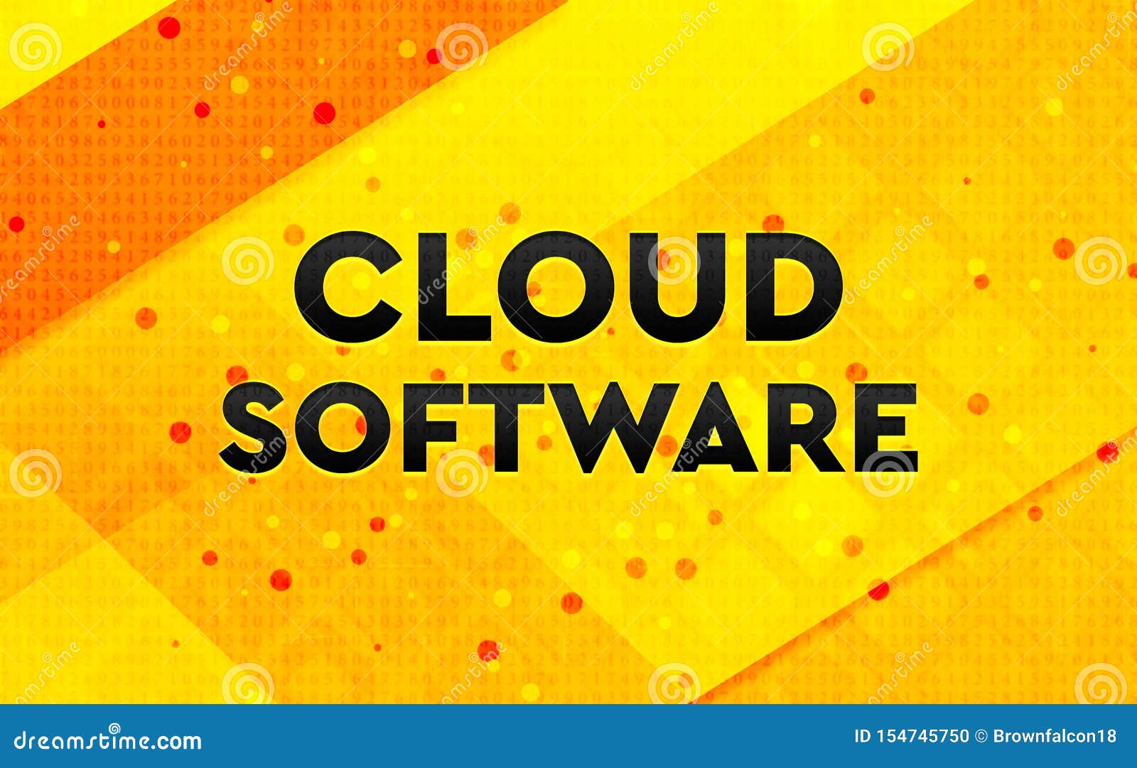 Cloud Software Abstract Digital Banner Yellow Background Stock ...