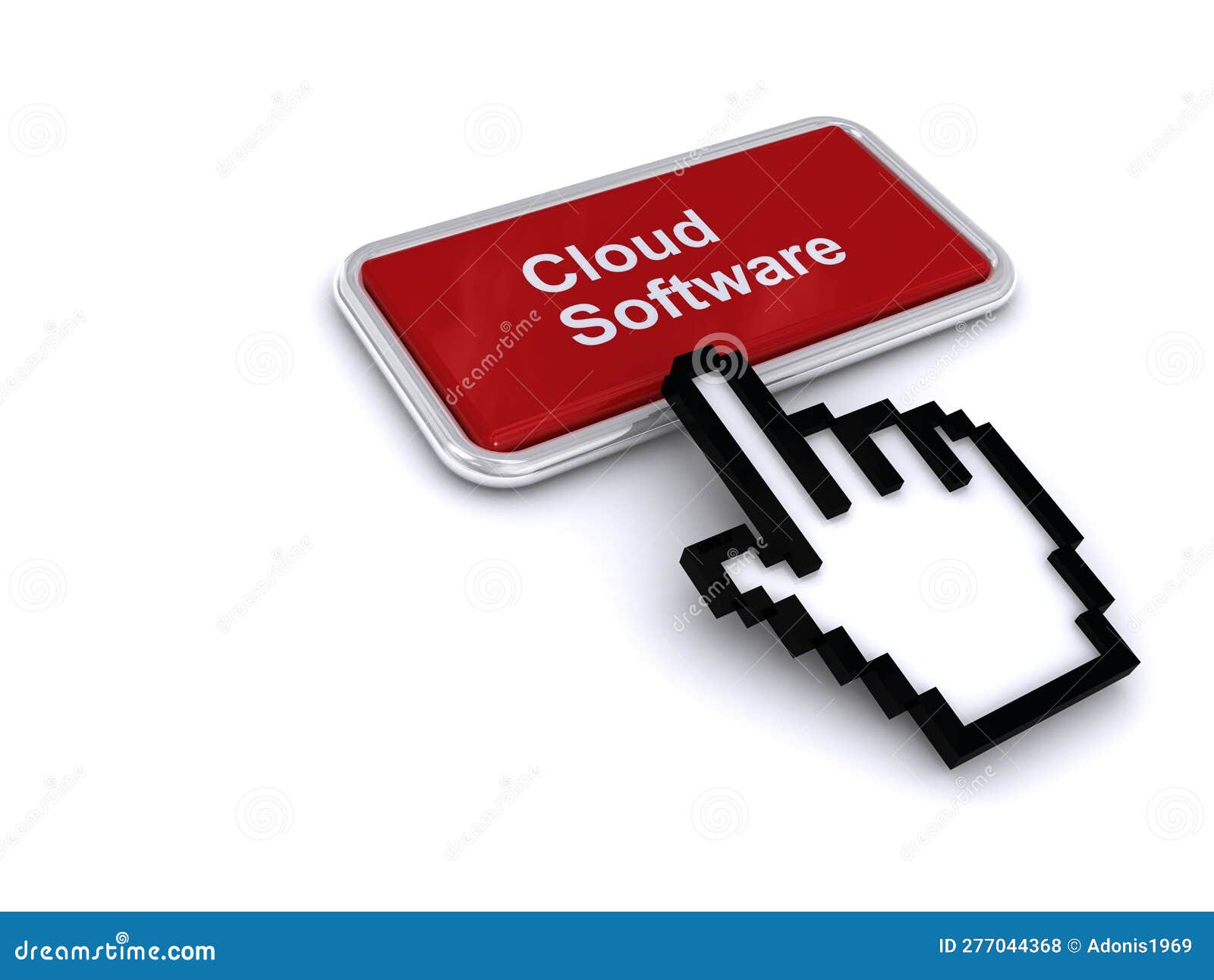 Cloud Software Button on White Stock Illustration - Illustration of ...