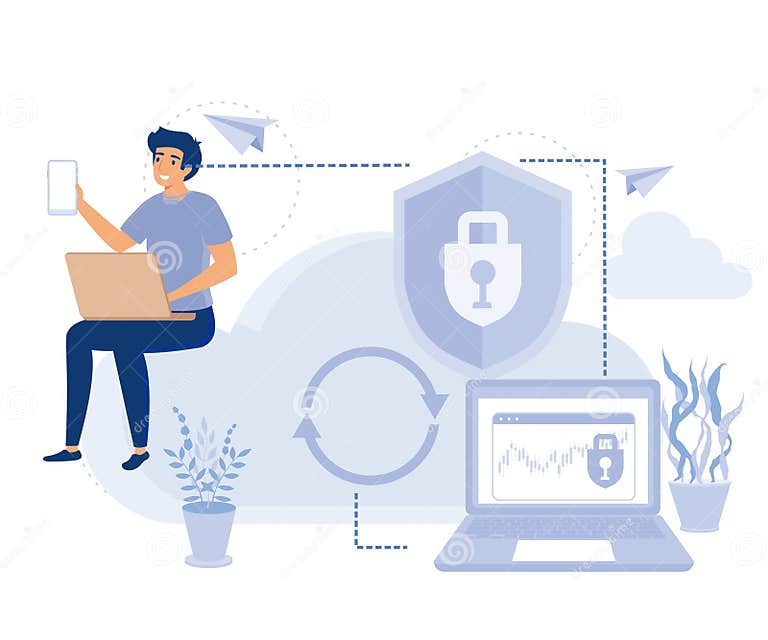 Cloud Software Concept, SaaS Technology, Cloud Computing Security, Cloud Based Engine, Data ...