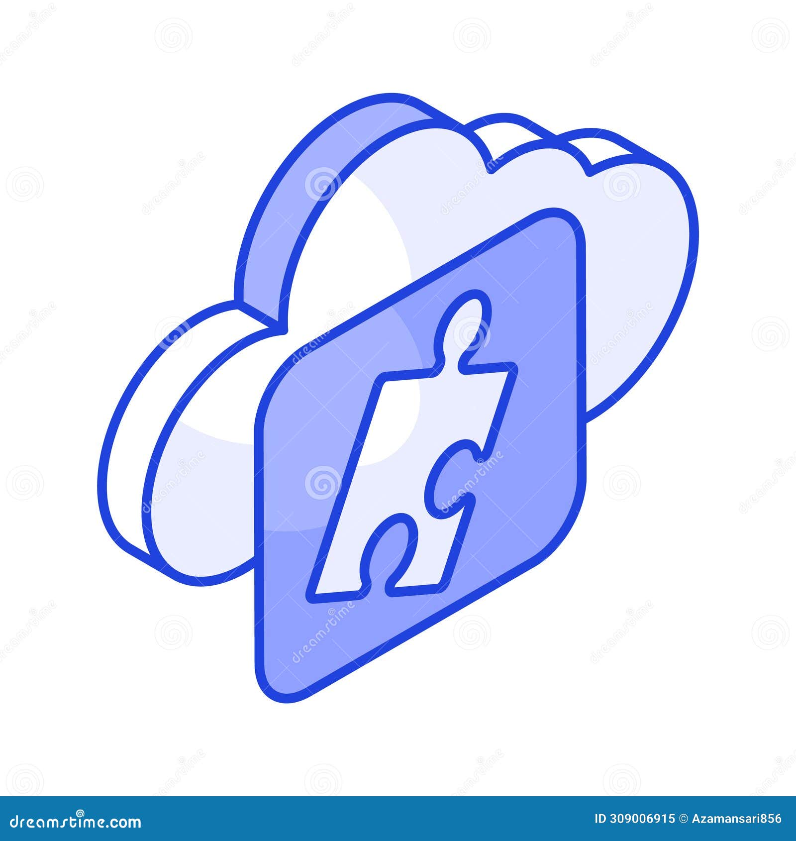 Cloud Solution Isometric Vector Design Isolated on White Background ...