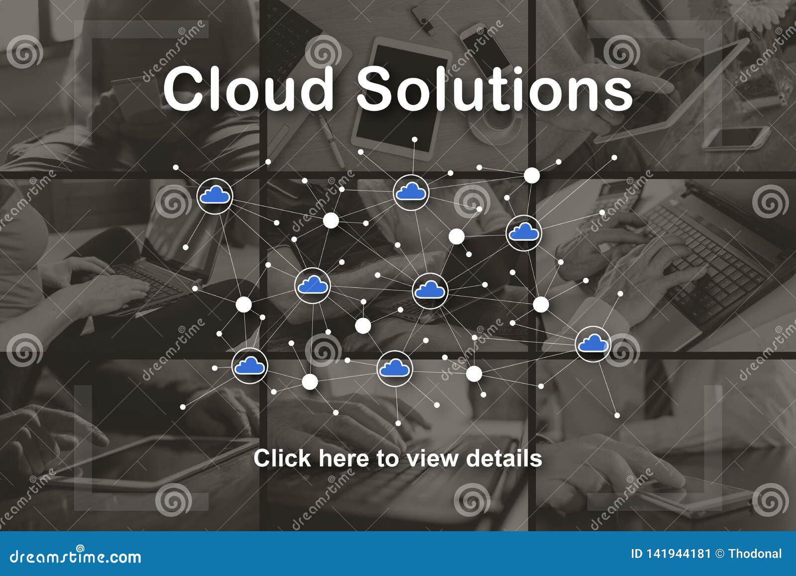 Concept of cloud solutions stock image. Image of storage - 141944181