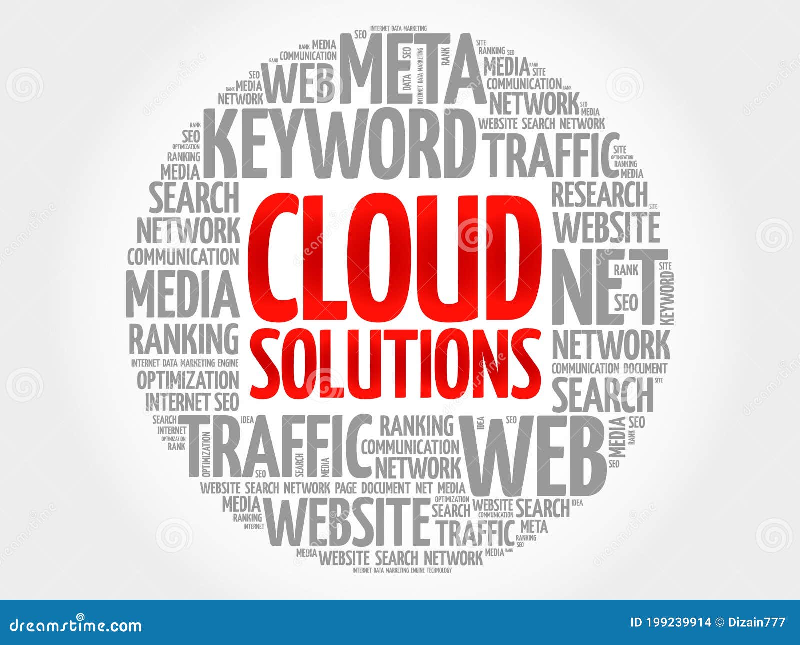 Cloud Solutions Word Cloud Collage Stock Illustration - Illustration of ...
